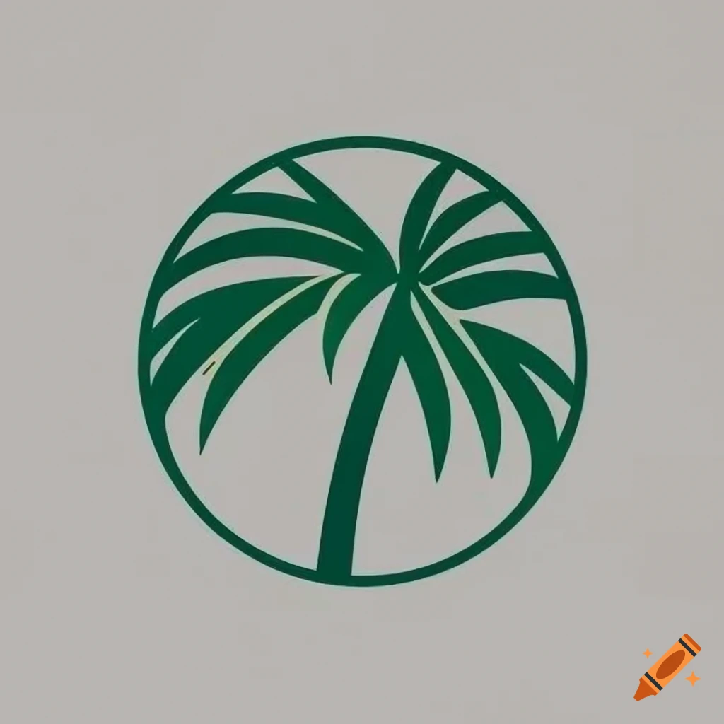 Travel agency logo: palm trees with a hammock, minimalist design