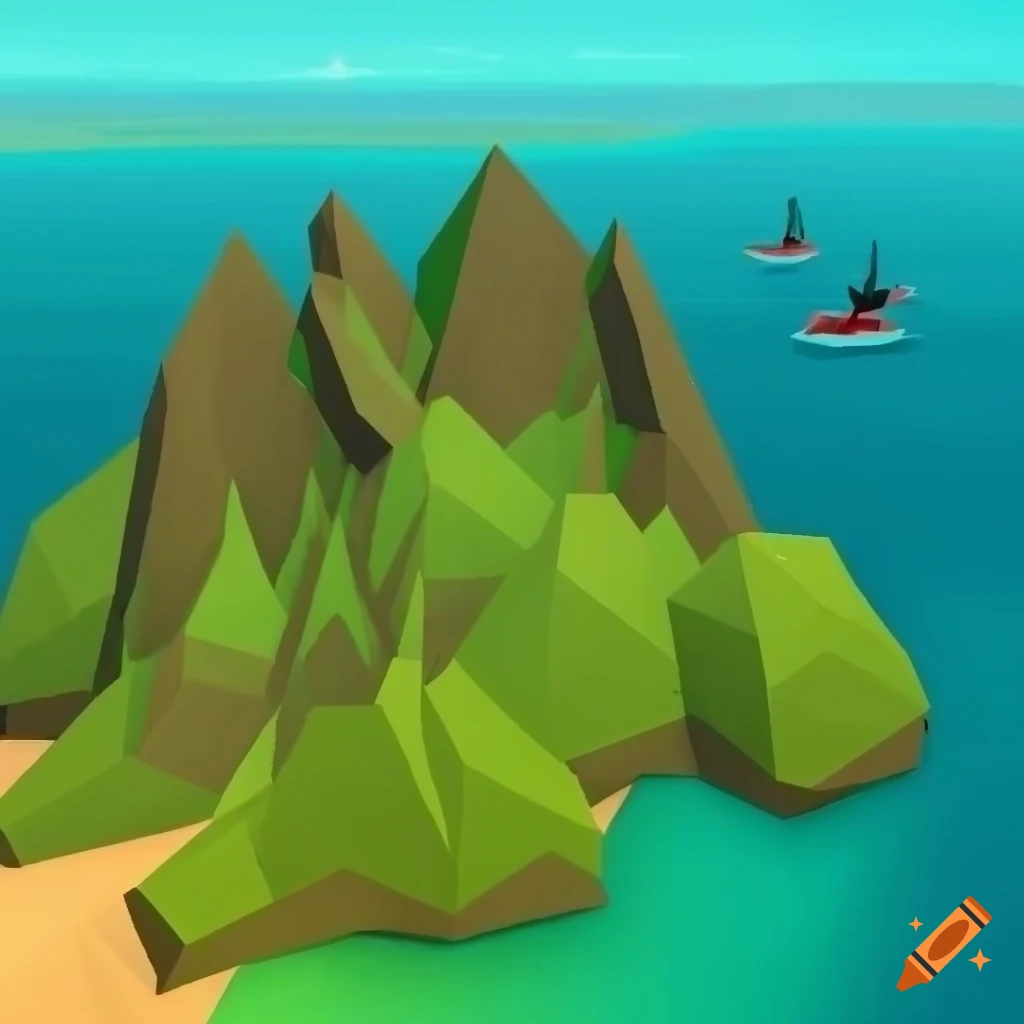 Low poly hawaii. video game
