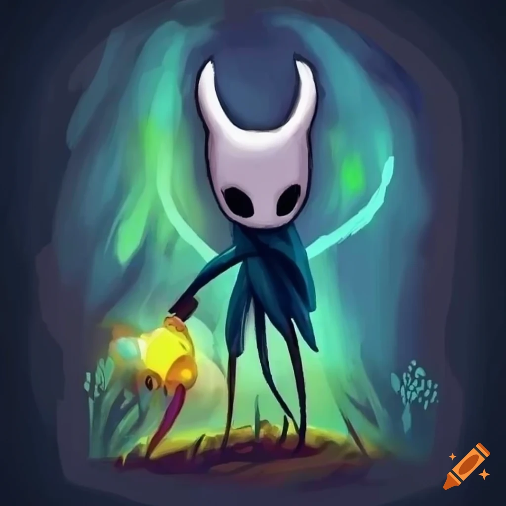 Masked bug-like warrior inspired by hollow knight