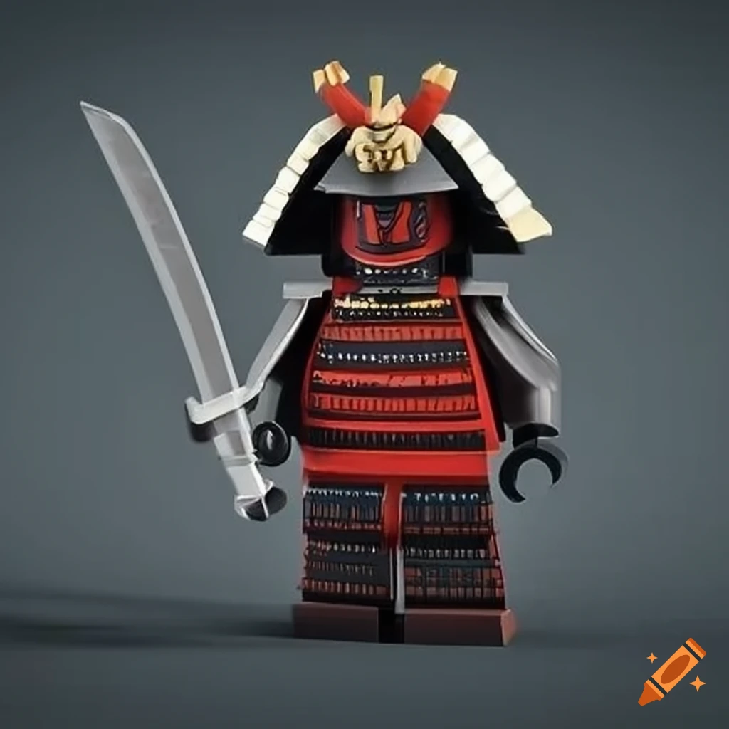 Lego samurai with sword and armor on Craiyon