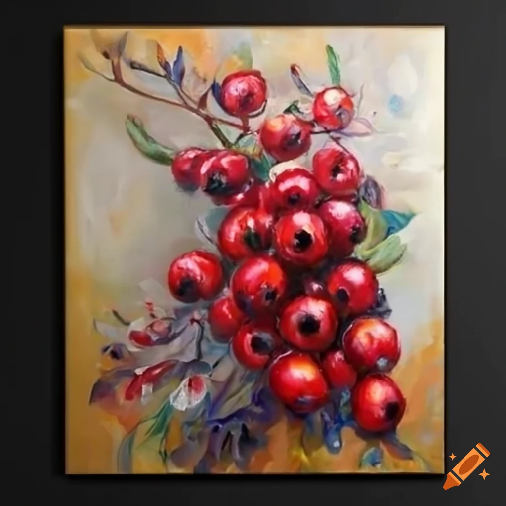 3d berry botanical floral design