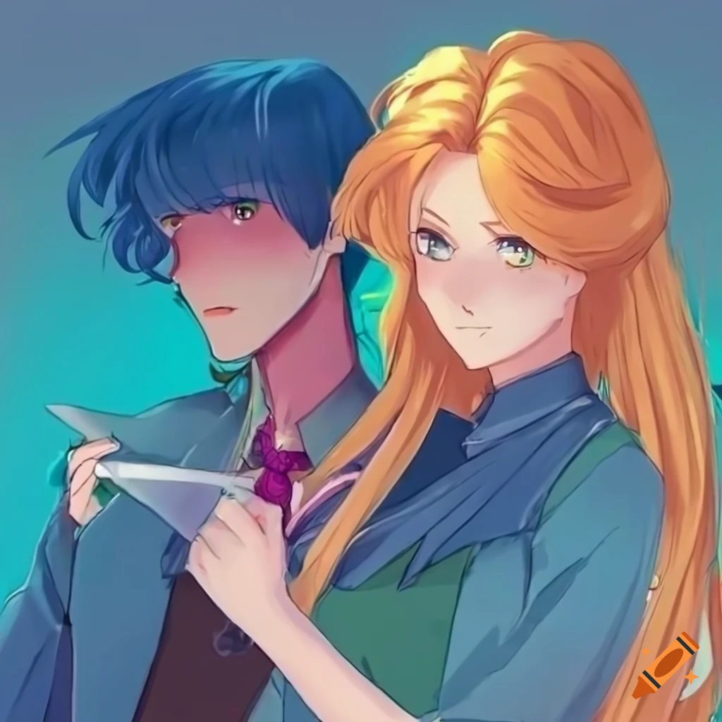 Elliott stardew valley anime with girl on Craiyon