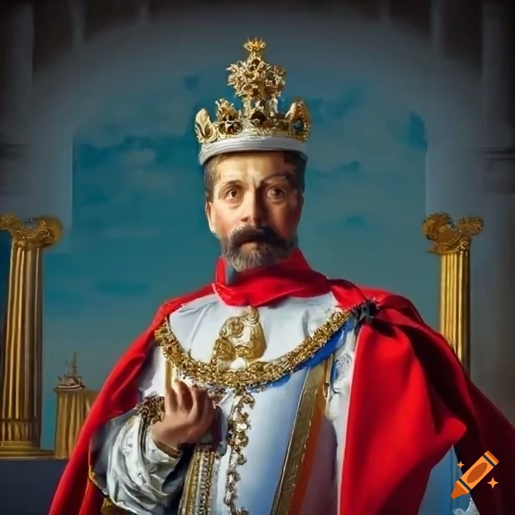 Baroque style grand coronation portrait portrait of a spanish emperor ...