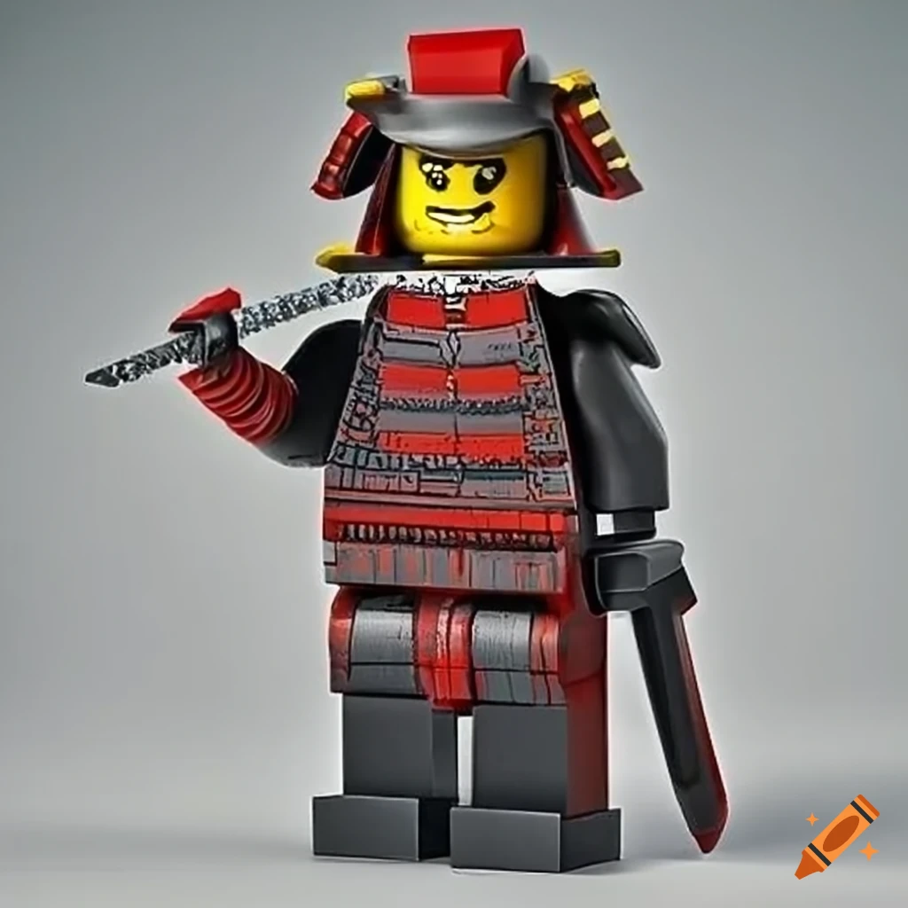 Lego samurai with sword and armor on Craiyon