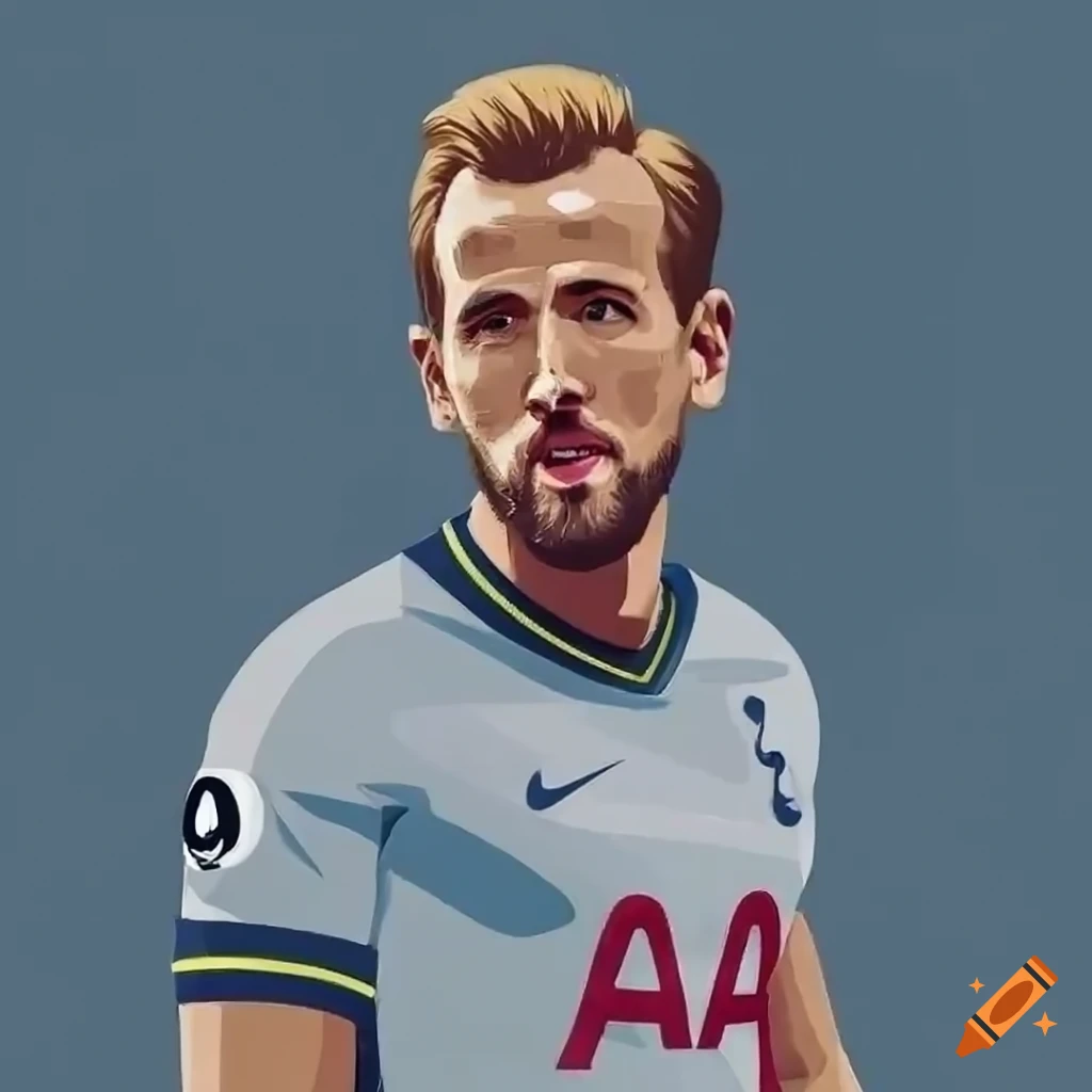 Portrait of harry kane wearing a tottenham hotspur shirt close up ...