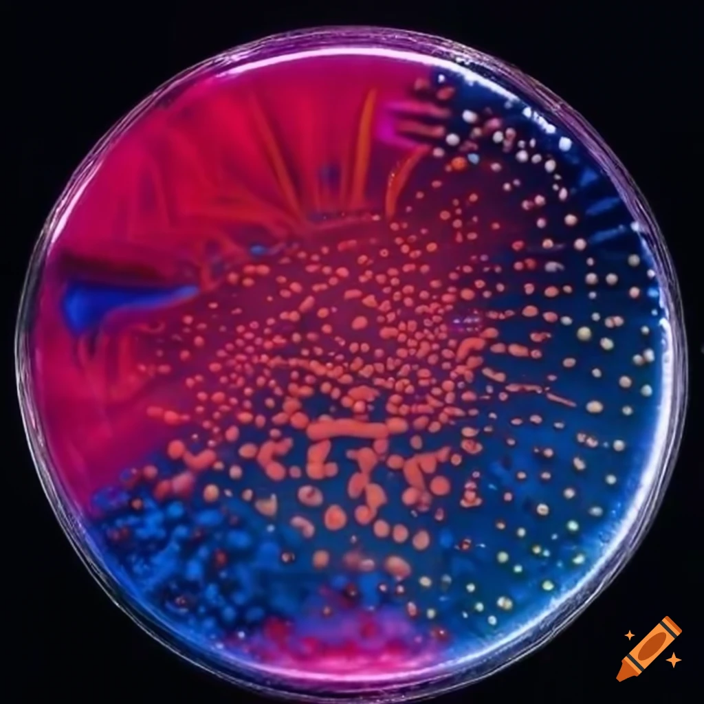 Colorful mushrooms in a circle agar