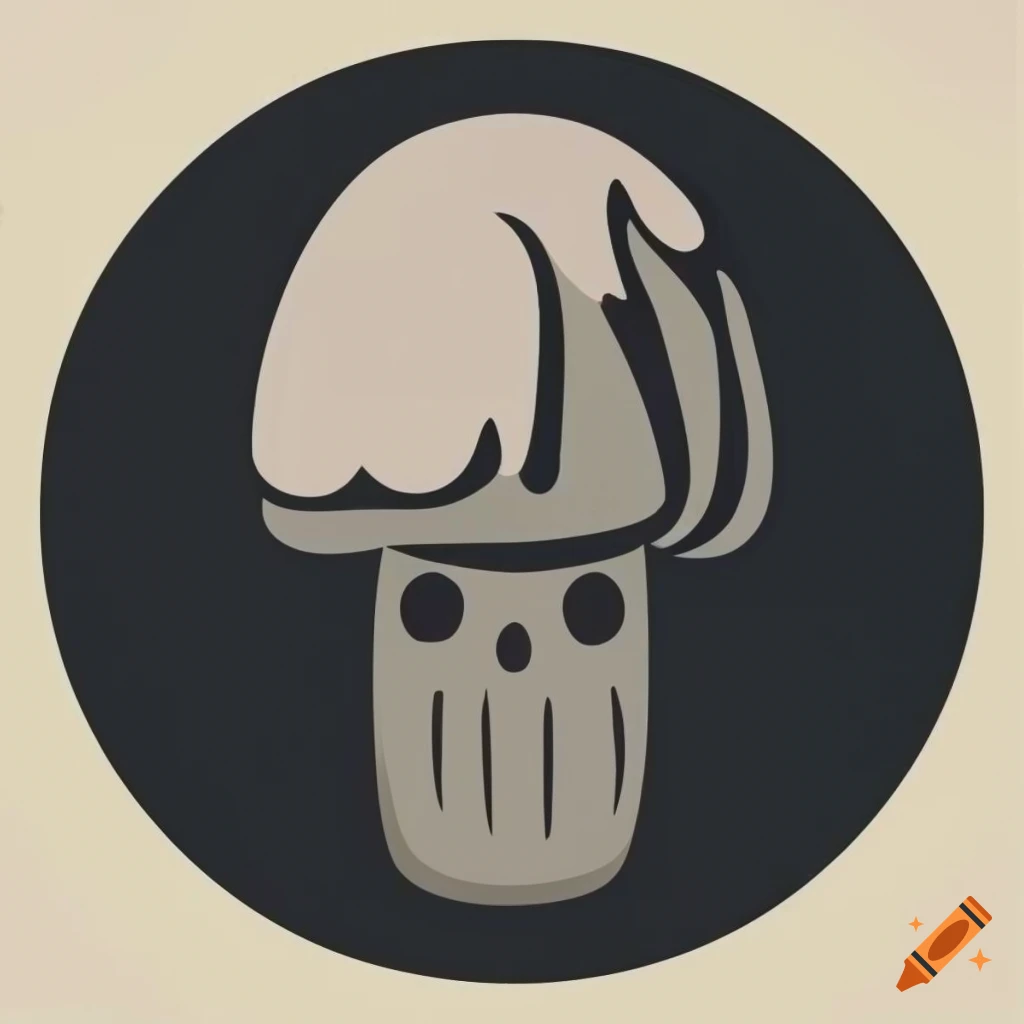 Round silhouette undead mushroom in the style of hades olympian boon ...