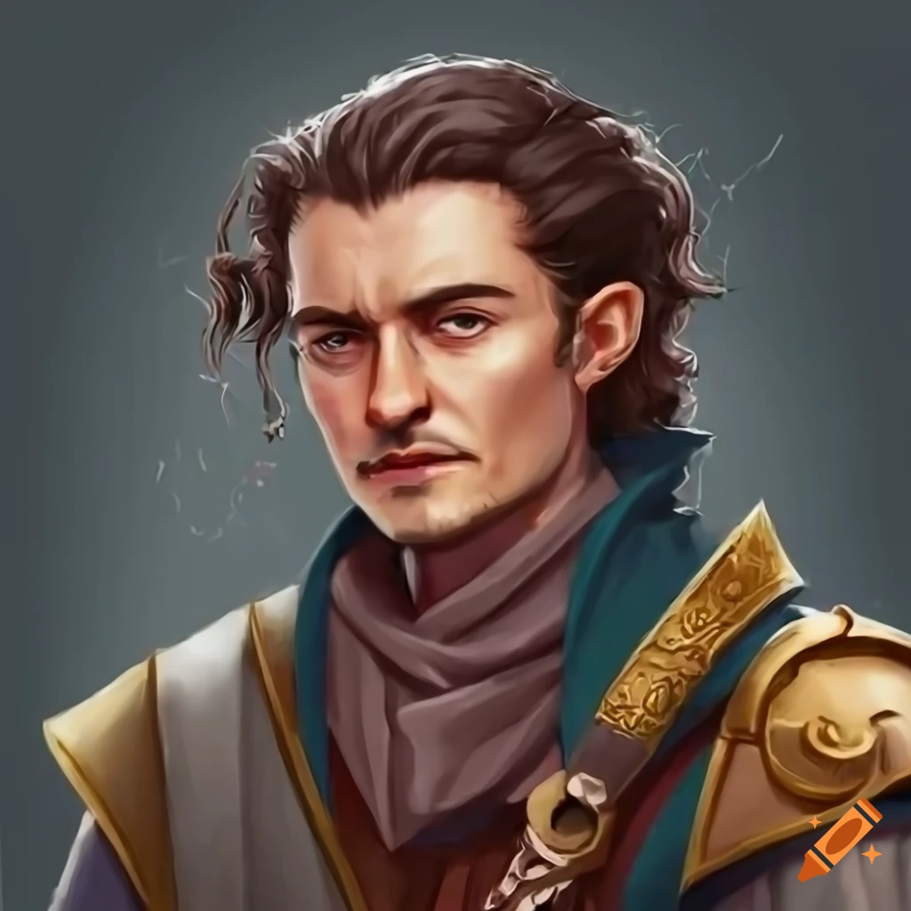 Orlando bloom as dnd bard, portrait, 4k, high-detailed