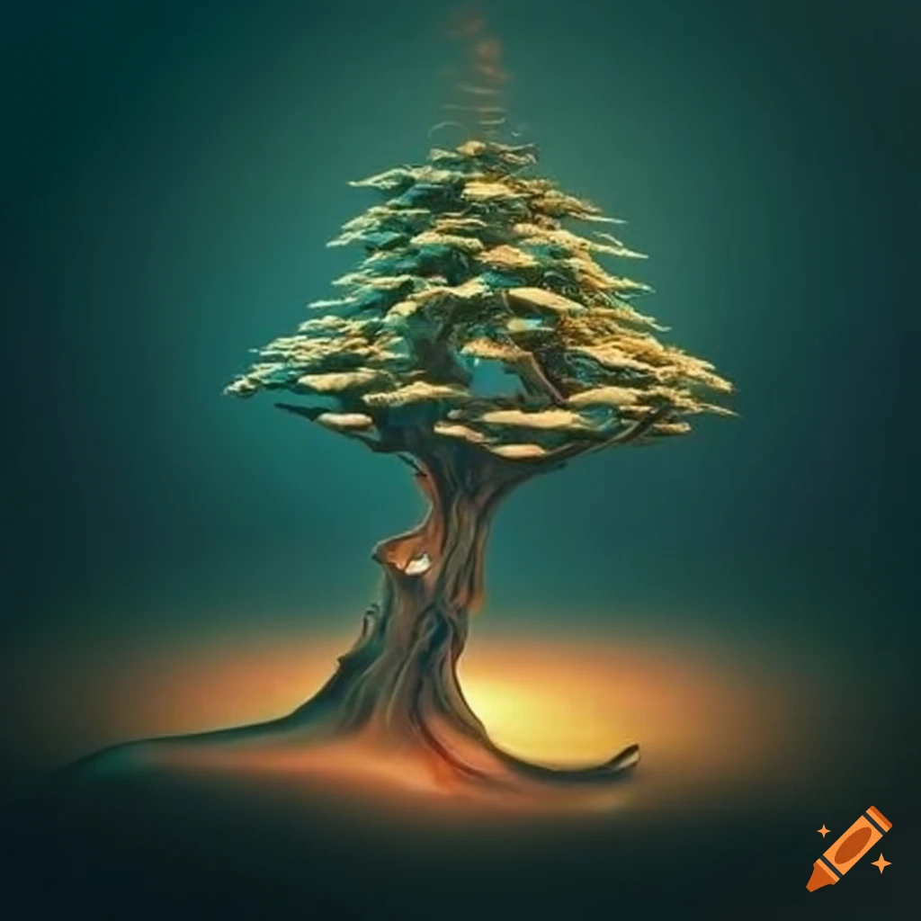 Melting tree in a fairytale like wood