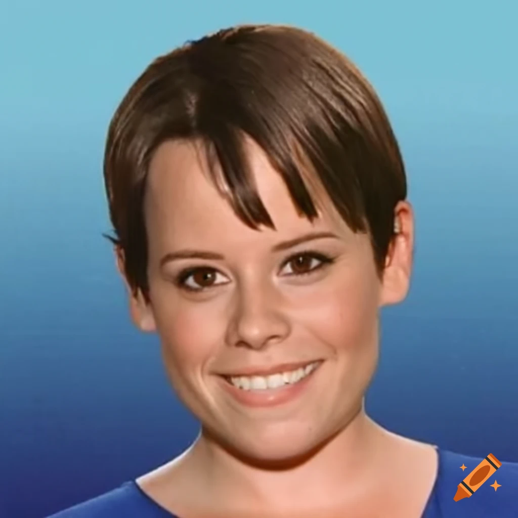 Holly marie combs, circa 2003, with a very short pixie on Craiyon