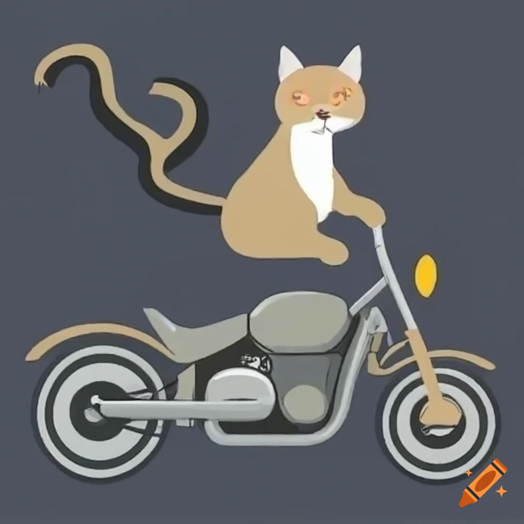 A cat riding a motorcycle