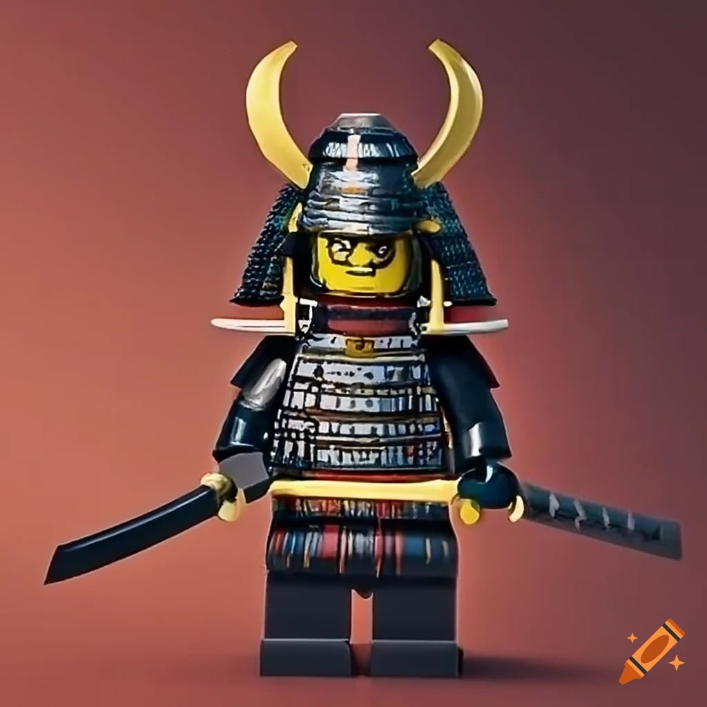 Lego samurai with sword and armor