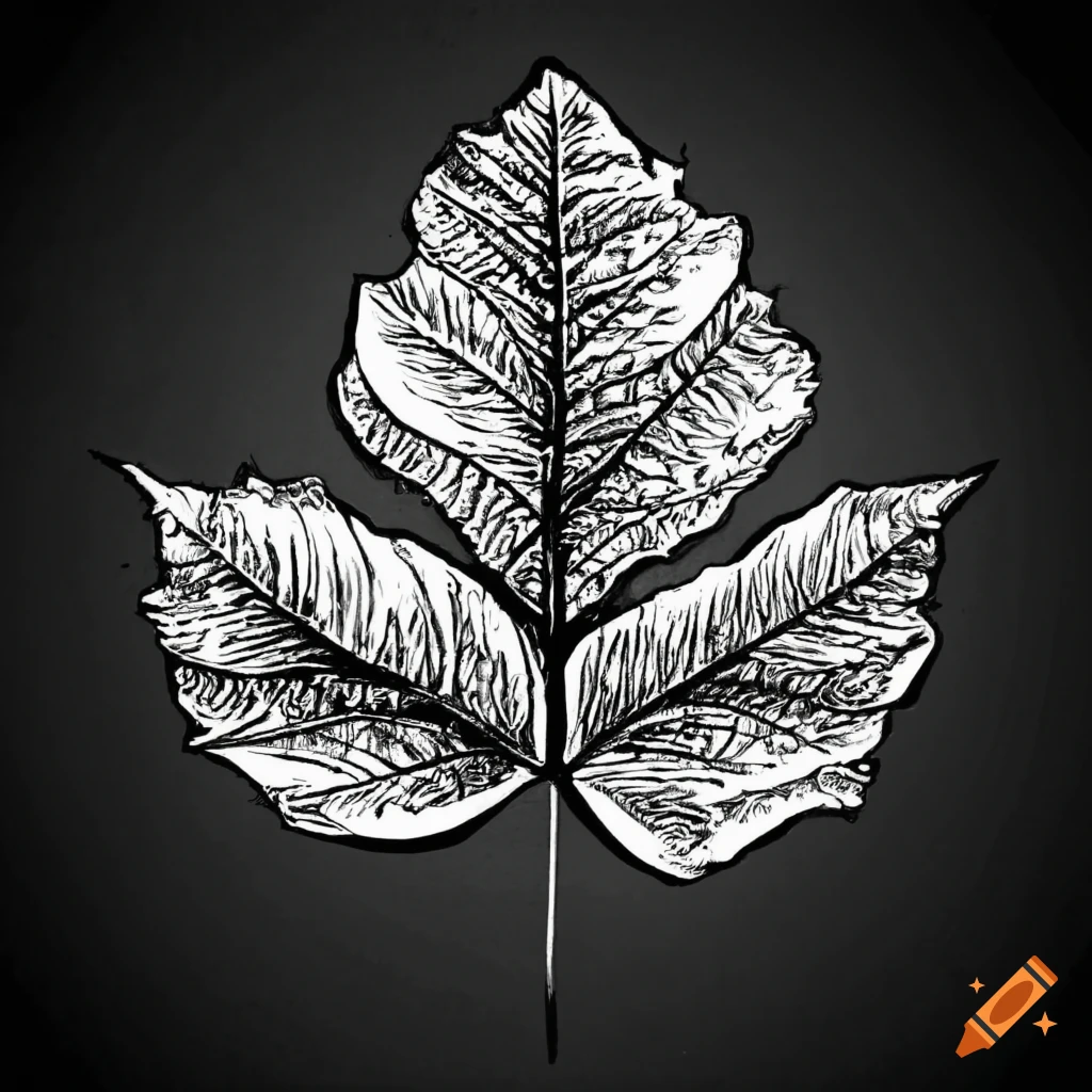 Detailed drawing of a chestnut leaf on Craiyon