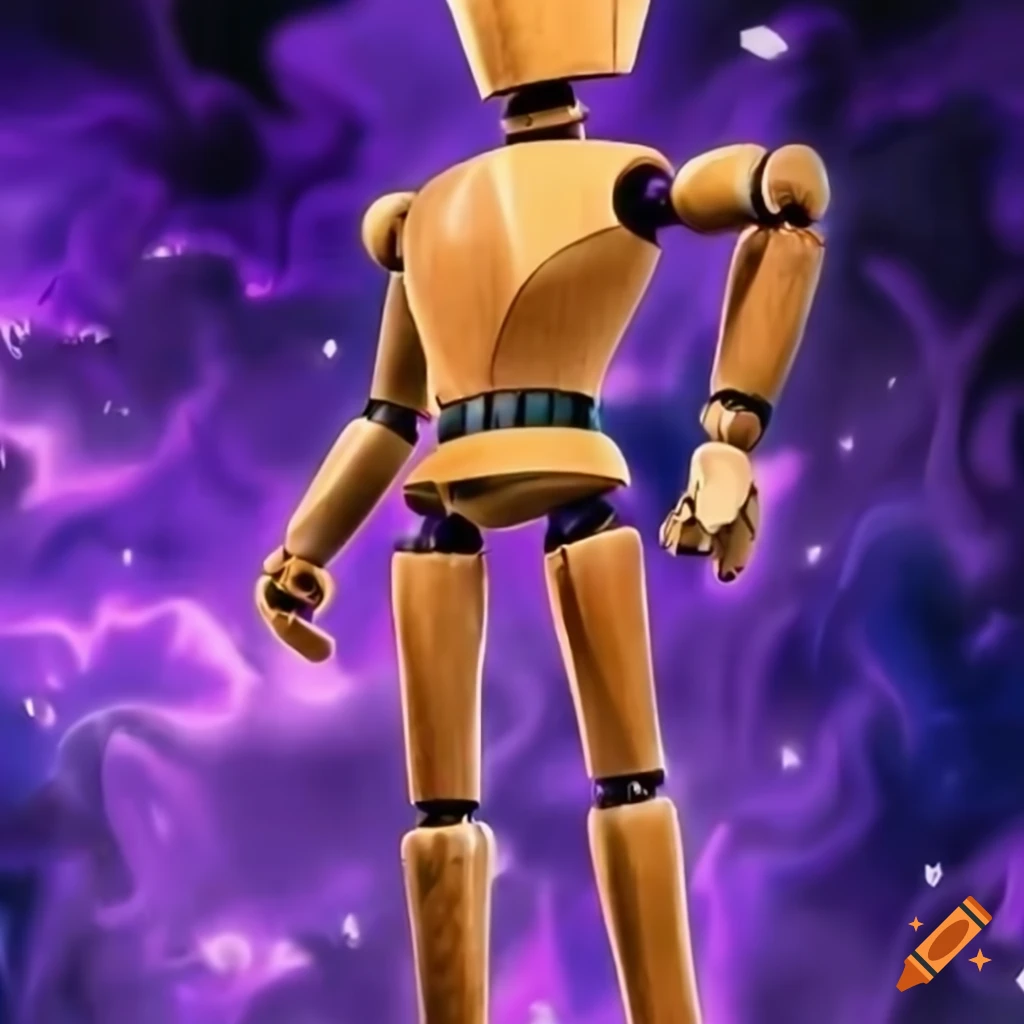 Wooden training dummy, yugioh artstyle on Craiyon