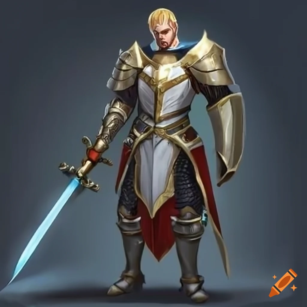 Paladin, sword, light on Craiyon