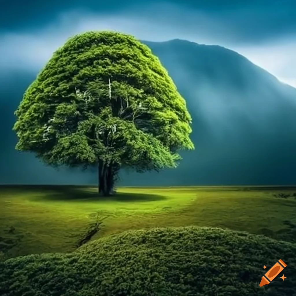 Trees growing over the edge of the world