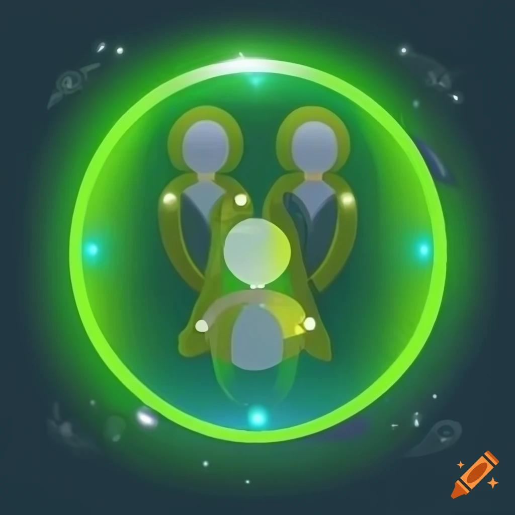 Fantasy/magic ability icon: circular green electric shield with two ...