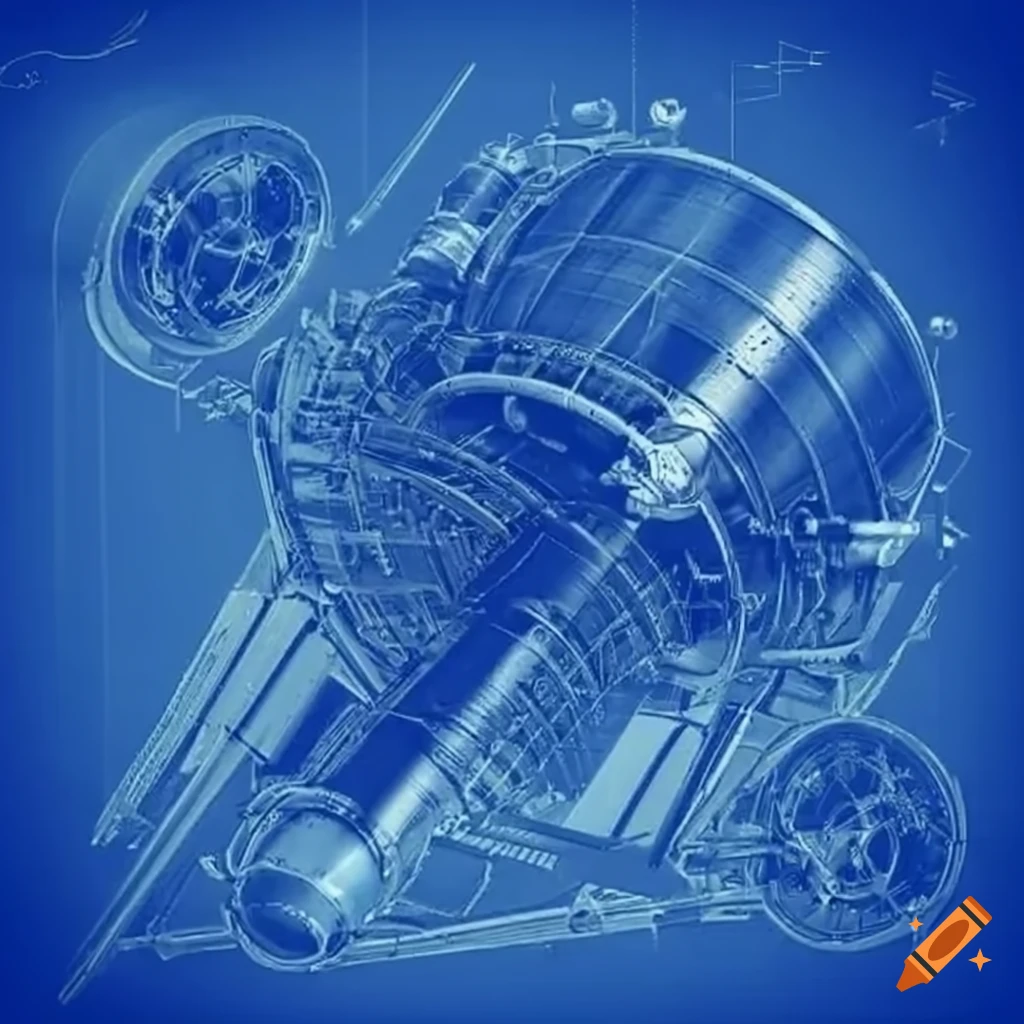 A blueprint sketch of the mechanics of a water-powered jet engine