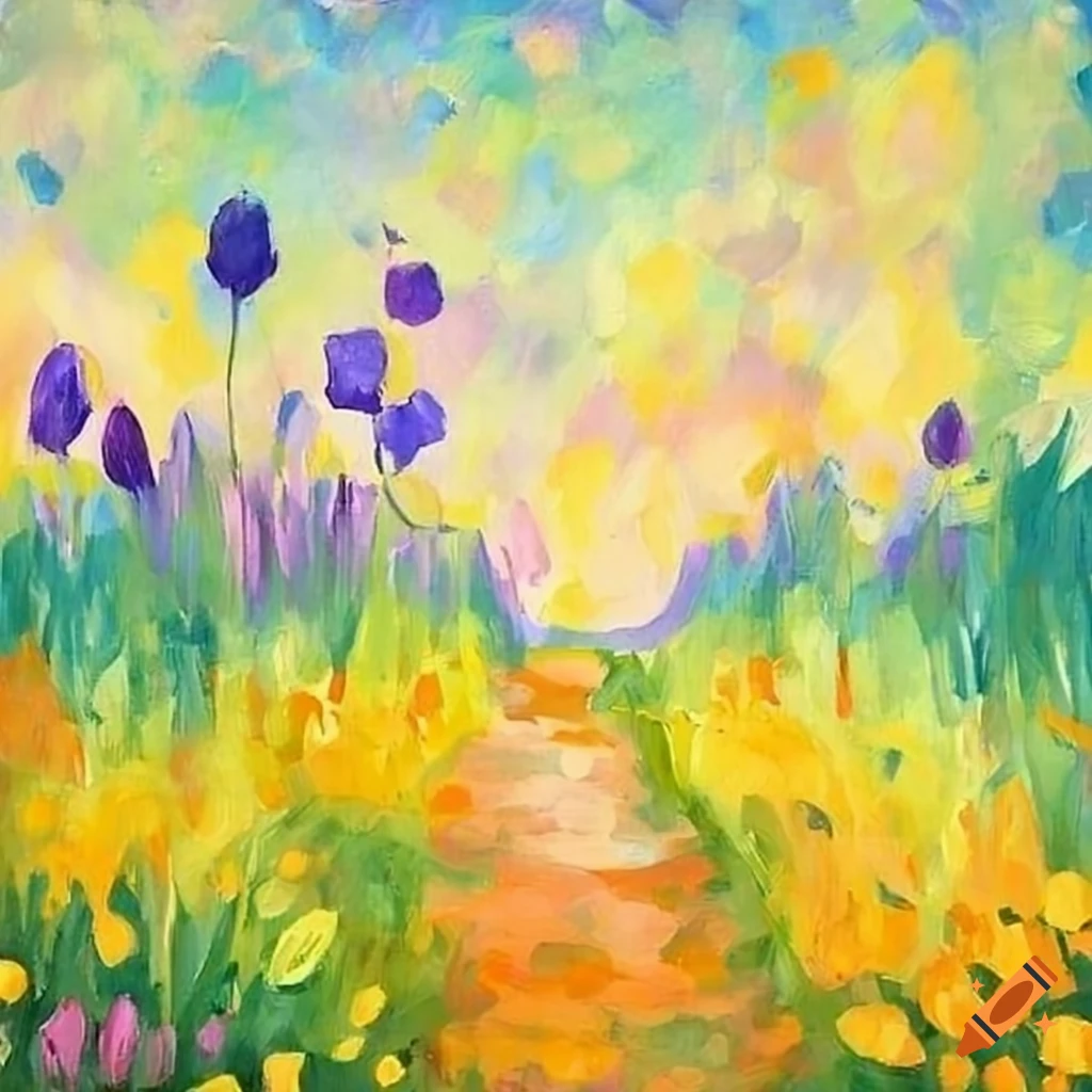A field of spring flowers painted by jessica dismorr