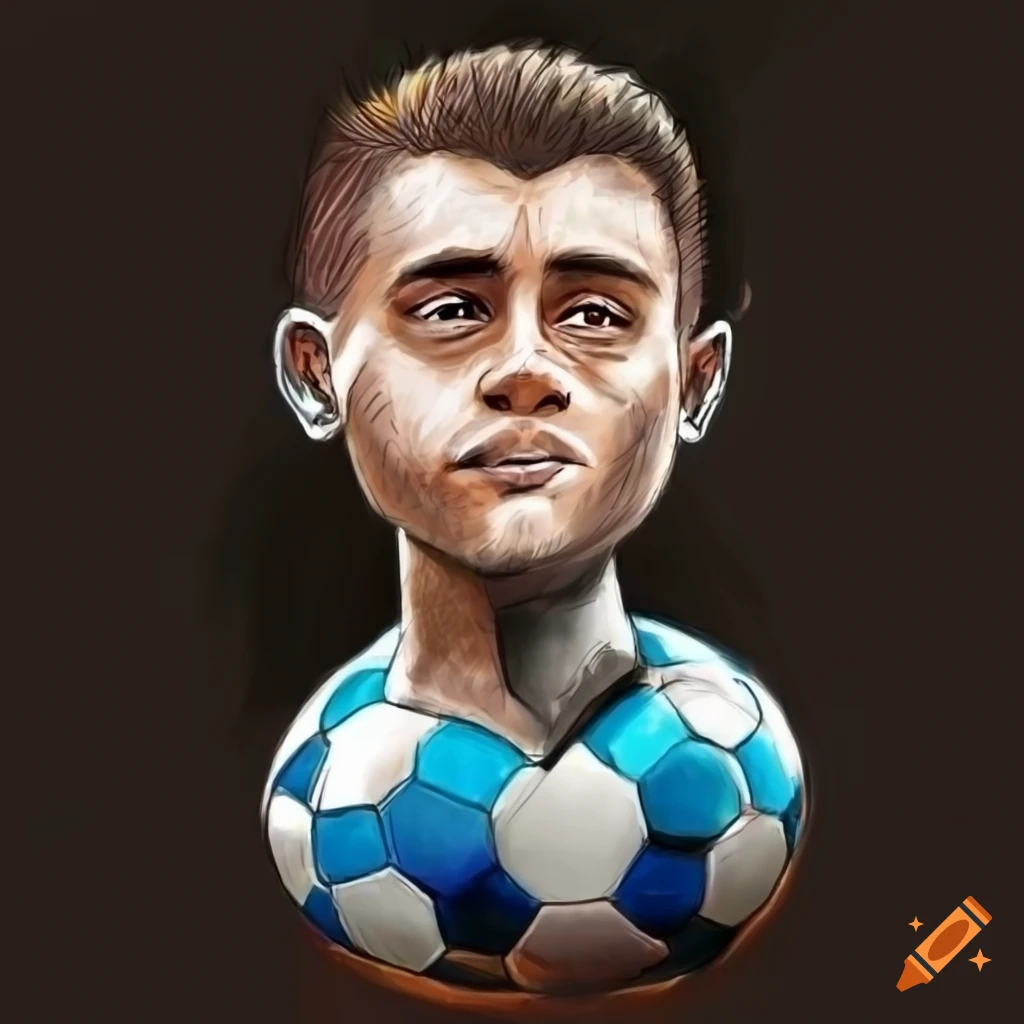 Football drawing in a cartoon style on Craiyon