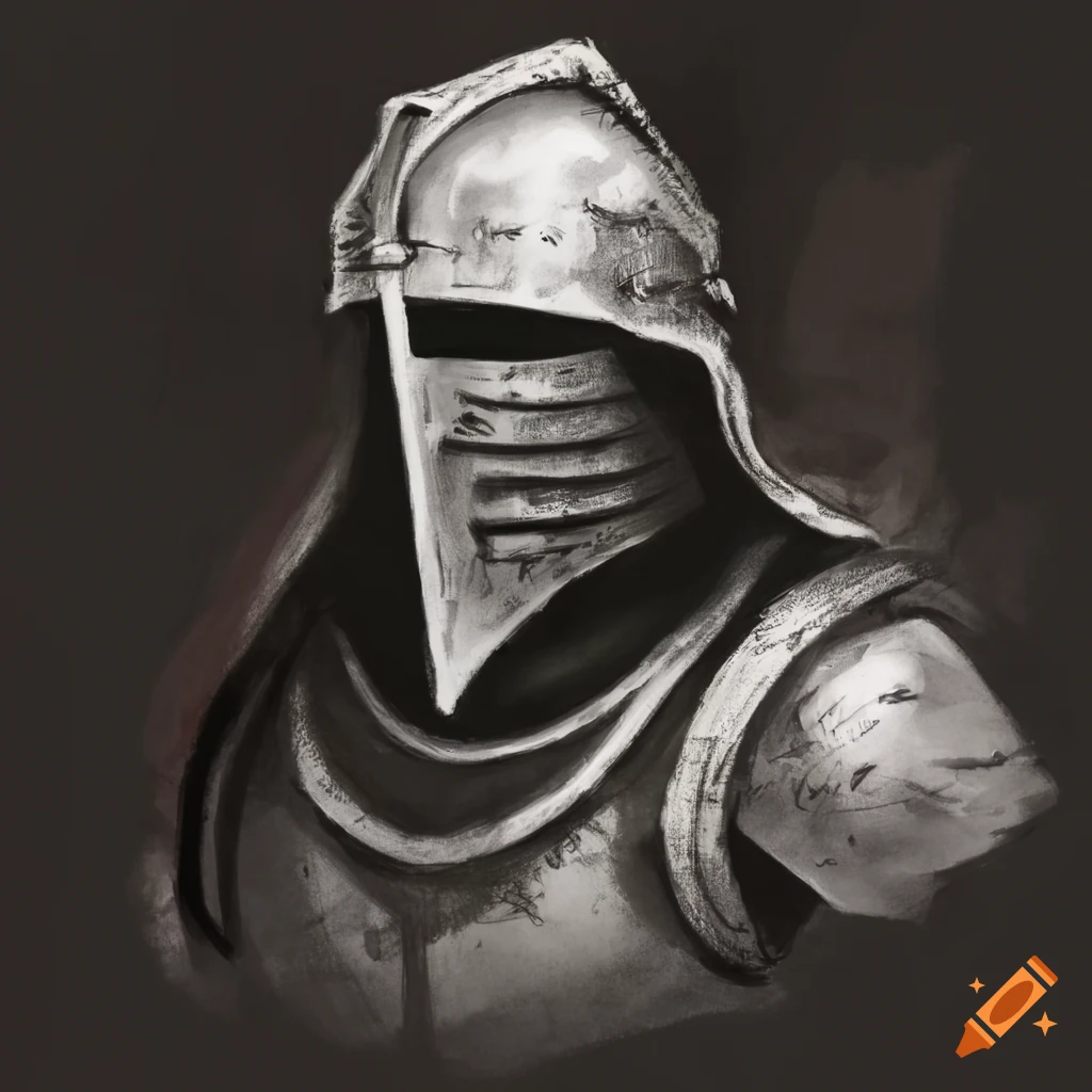 Charcoal sketch saracen knights in ranks on Craiyon