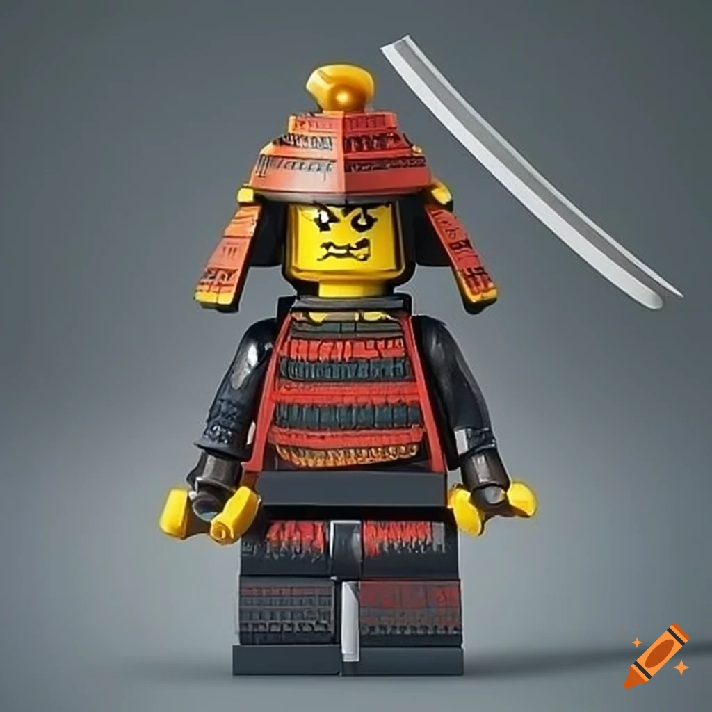 Lego samurai with sword and armor on Craiyon
