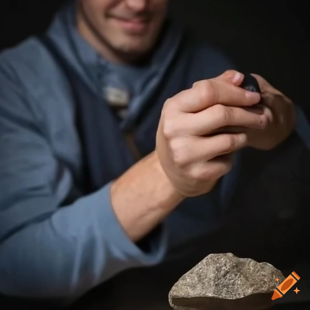 Alex, a skilled geologist, held a rock sample in his hand, analyzing ...