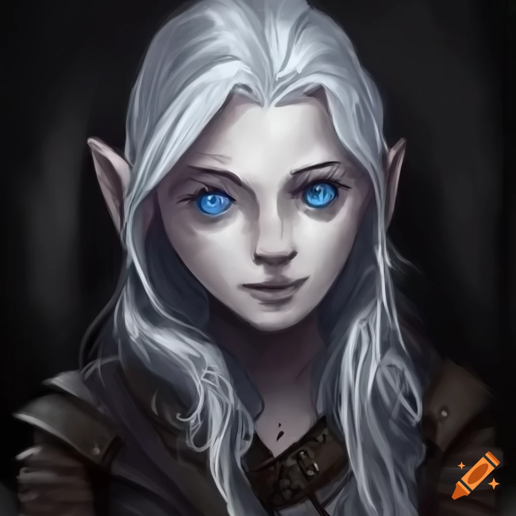 Dnd gnome, blue eyes, white hair on Craiyon