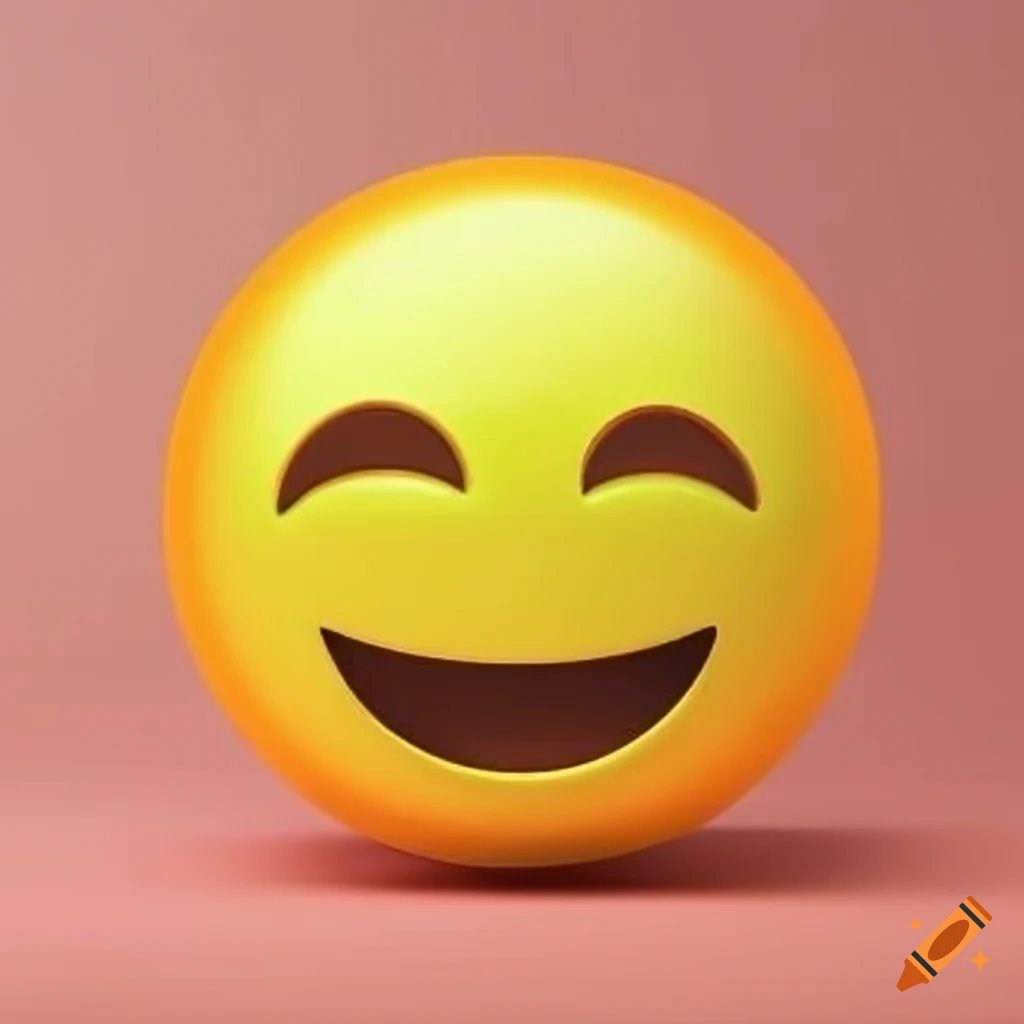 3d smiling emoji, textured