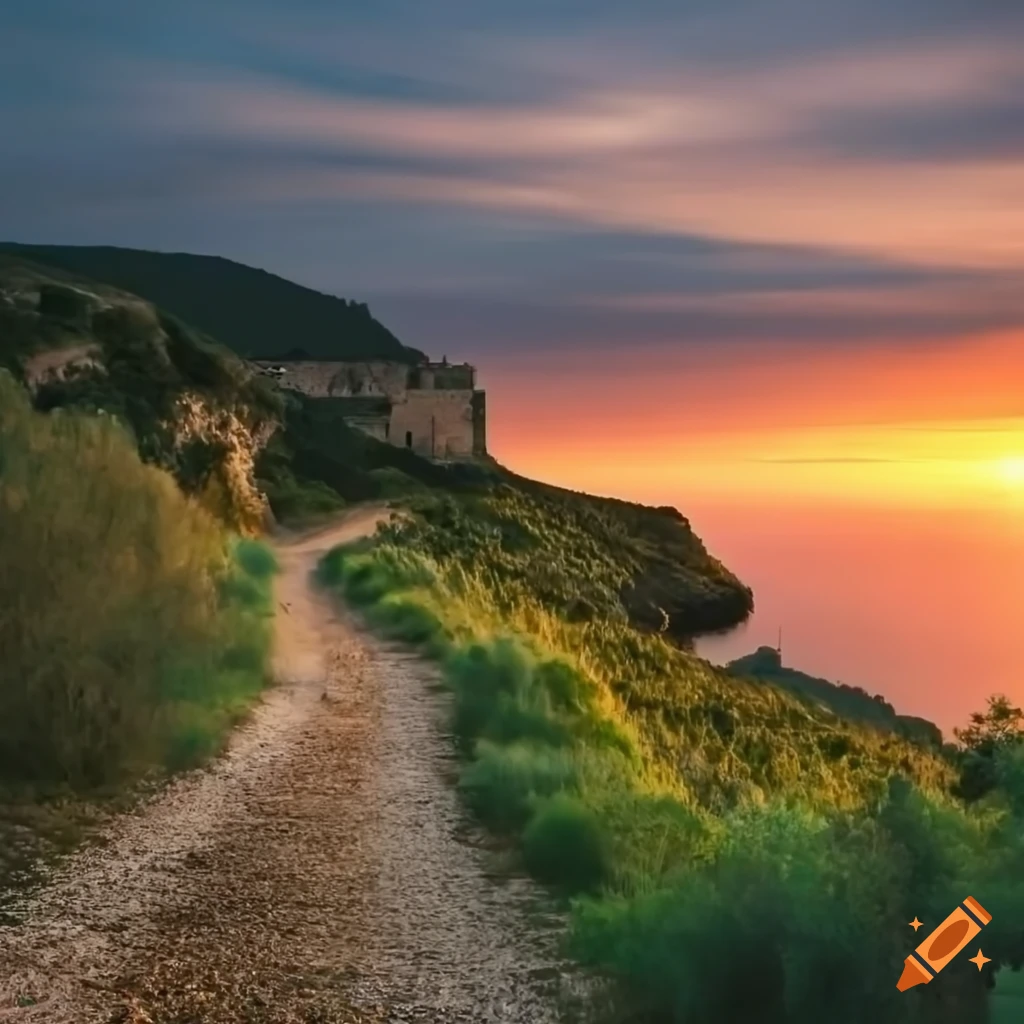 Country path in gargano detailed photography on Craiyon