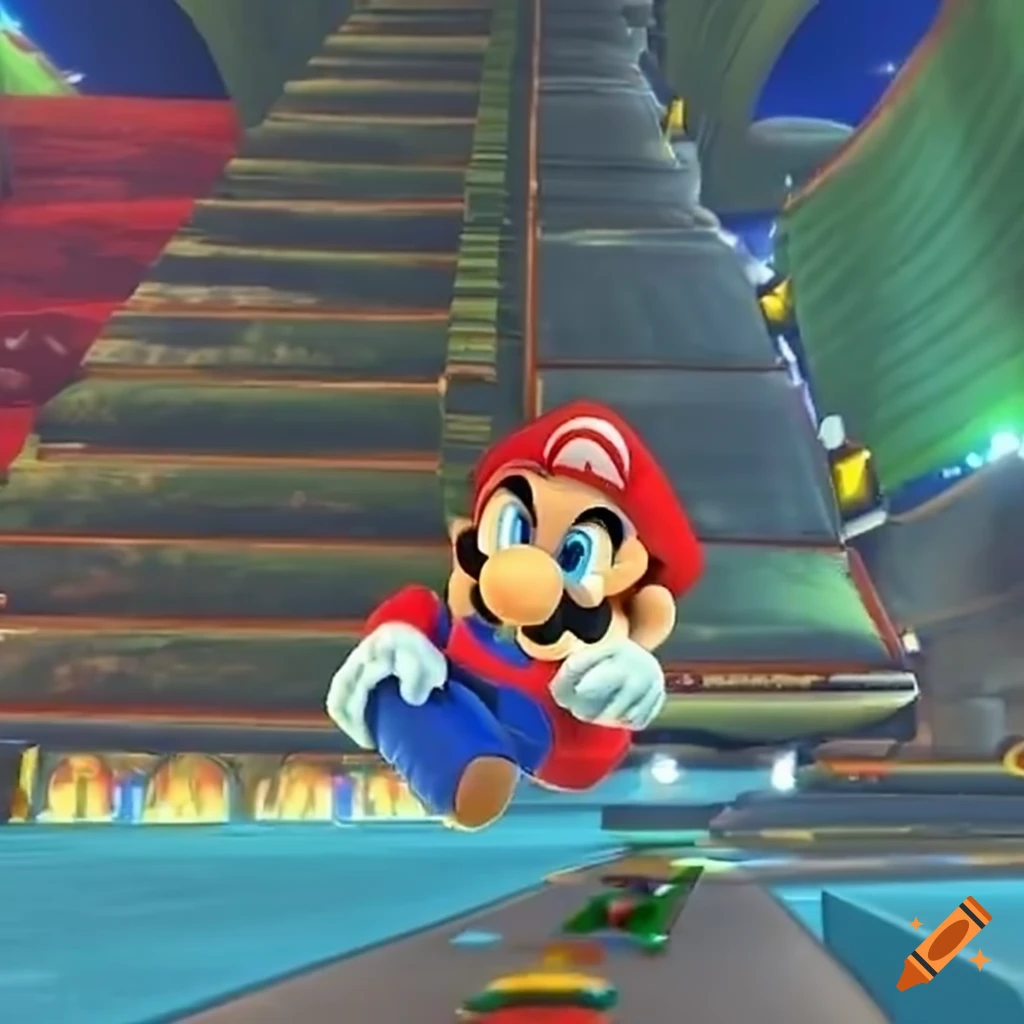 Mario kart going off a ramp