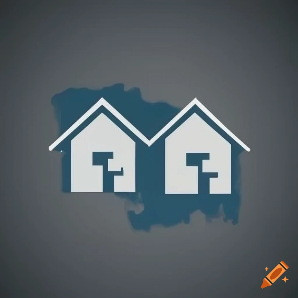 Logo para una empresa con casa y edificio de fondo con algo relacionado ...
