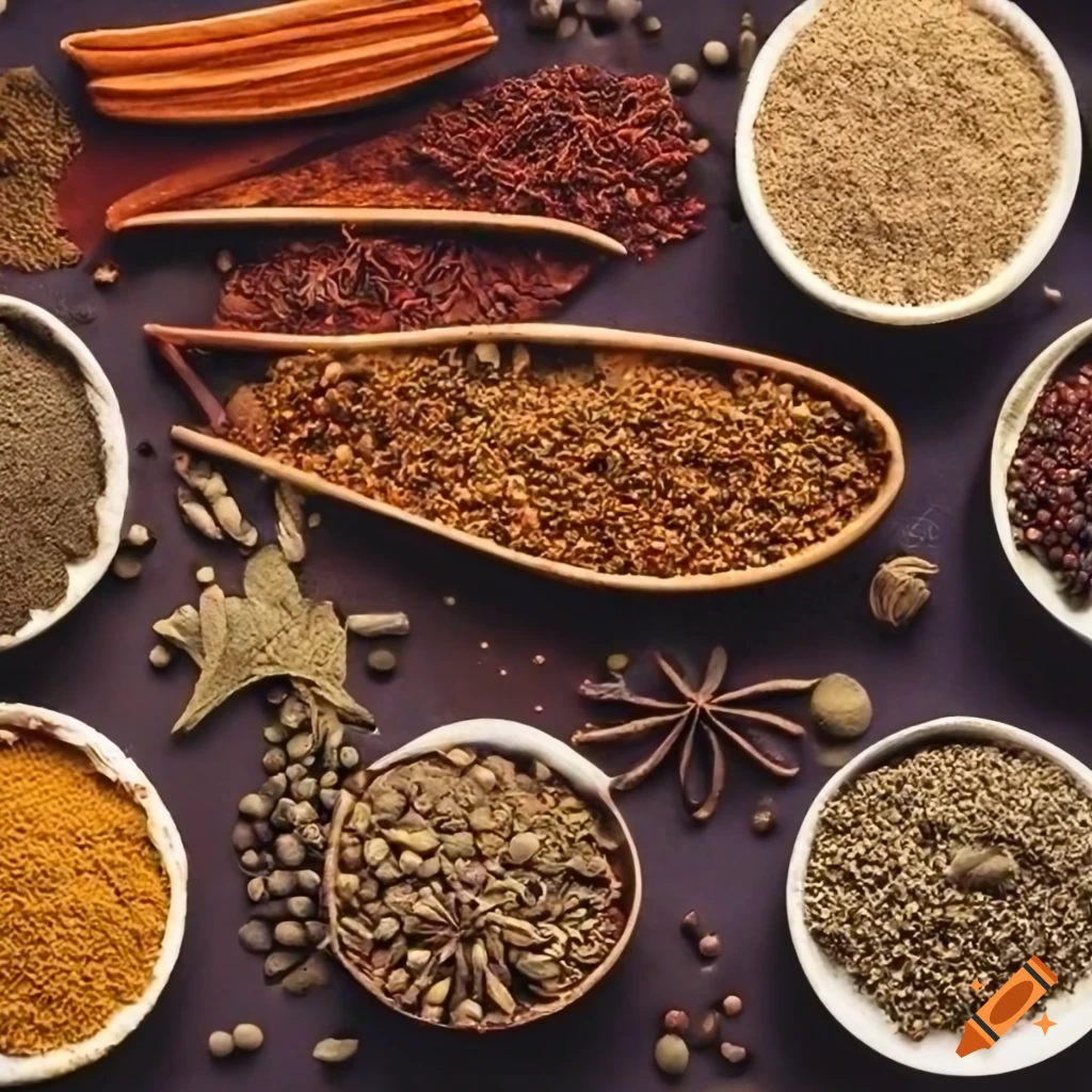A cookbook cover of spices on Craiyon