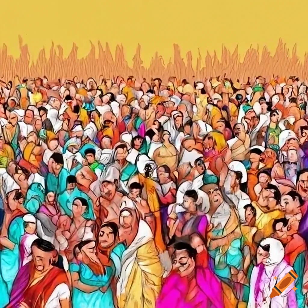 Indian crowd on Craiyon