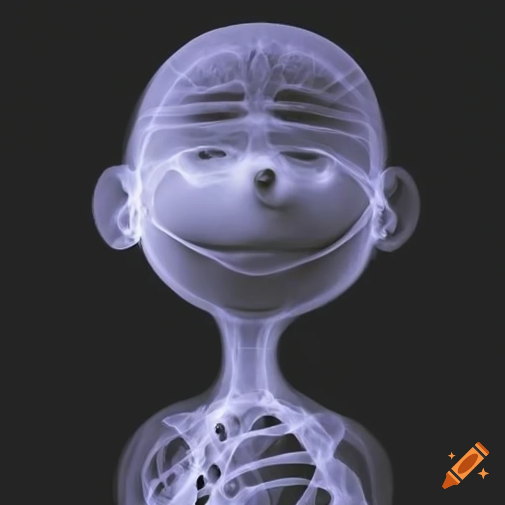 X-ray image of a peanuts character on Craiyon