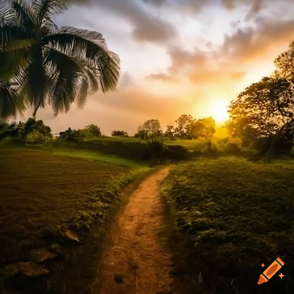 Wide angle landscape of vietnamese rural area on Craiyon