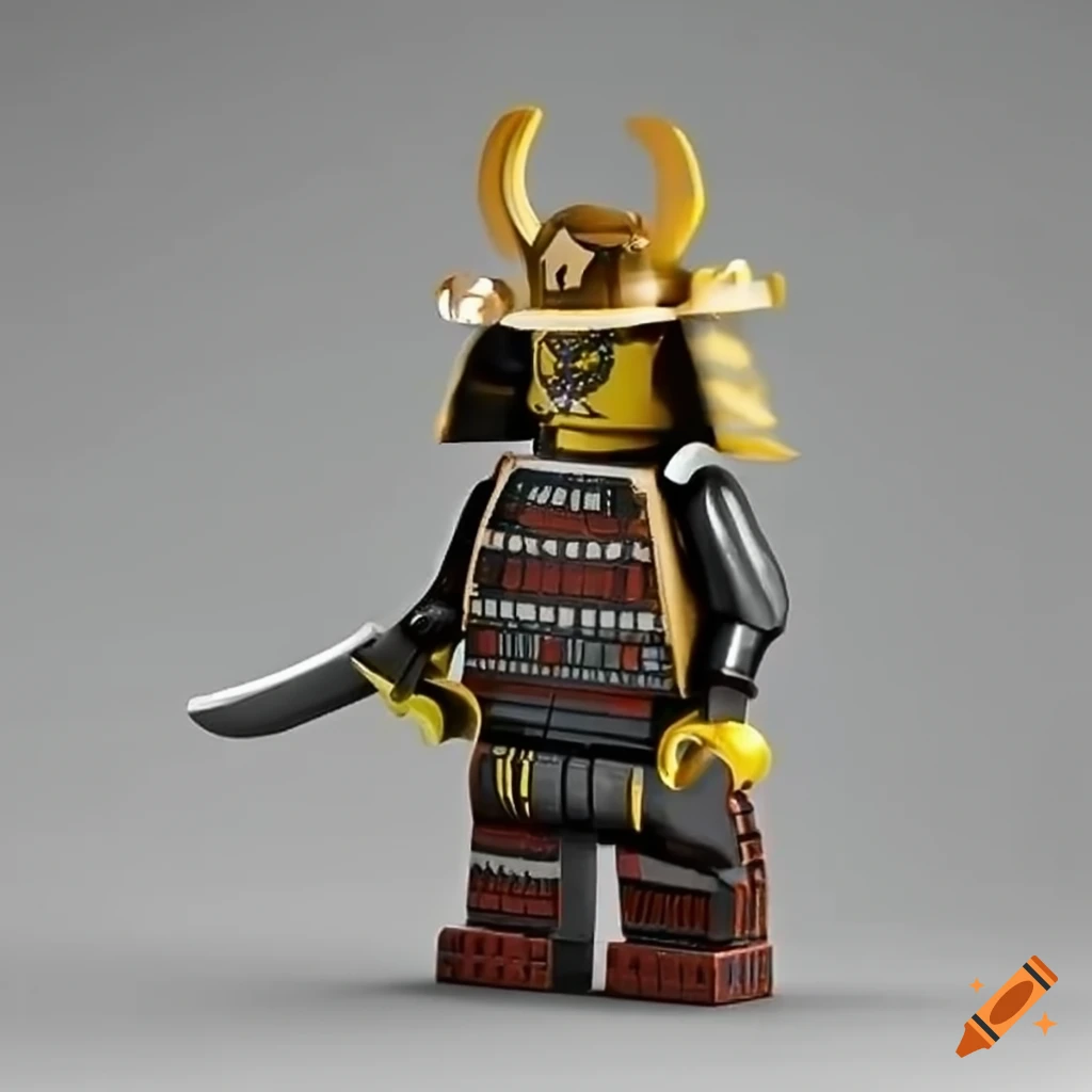 Lego samurai with sword and armor on Craiyon