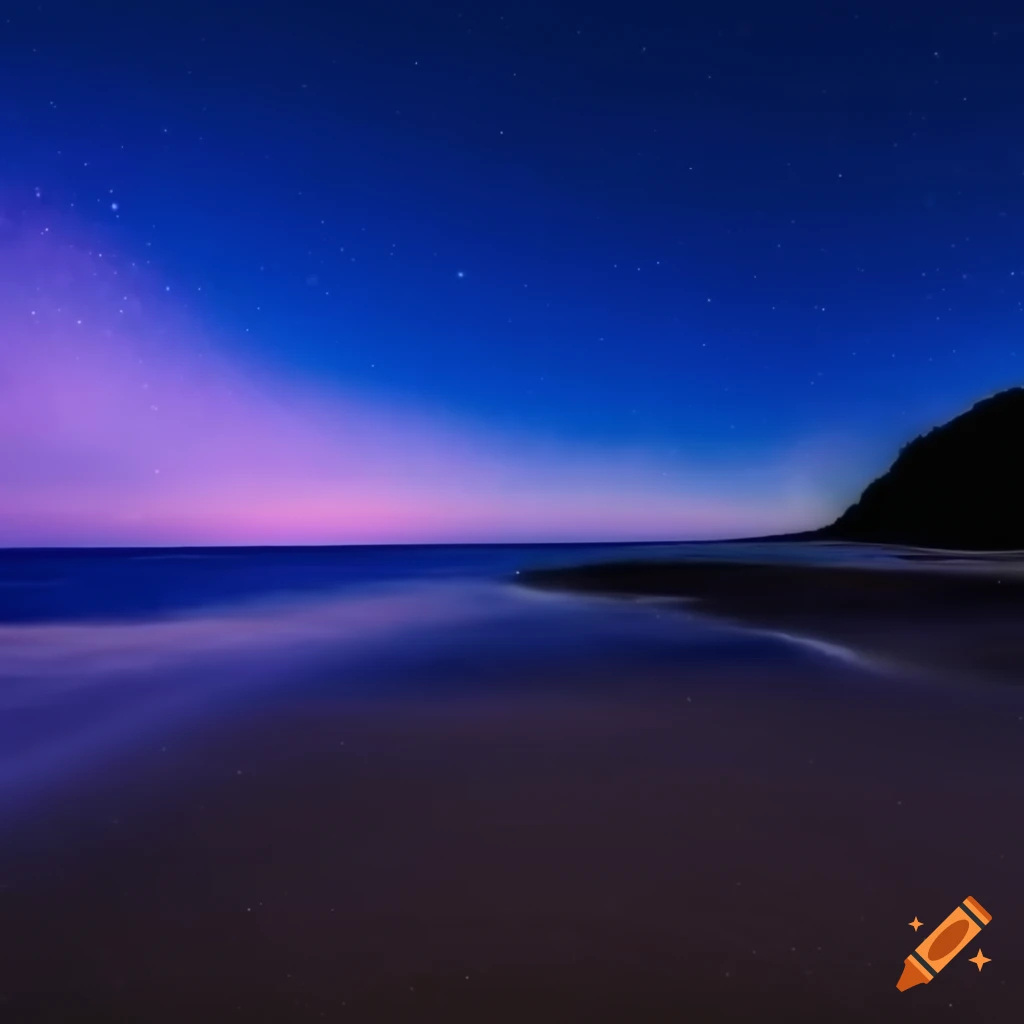 Beach with starry sky