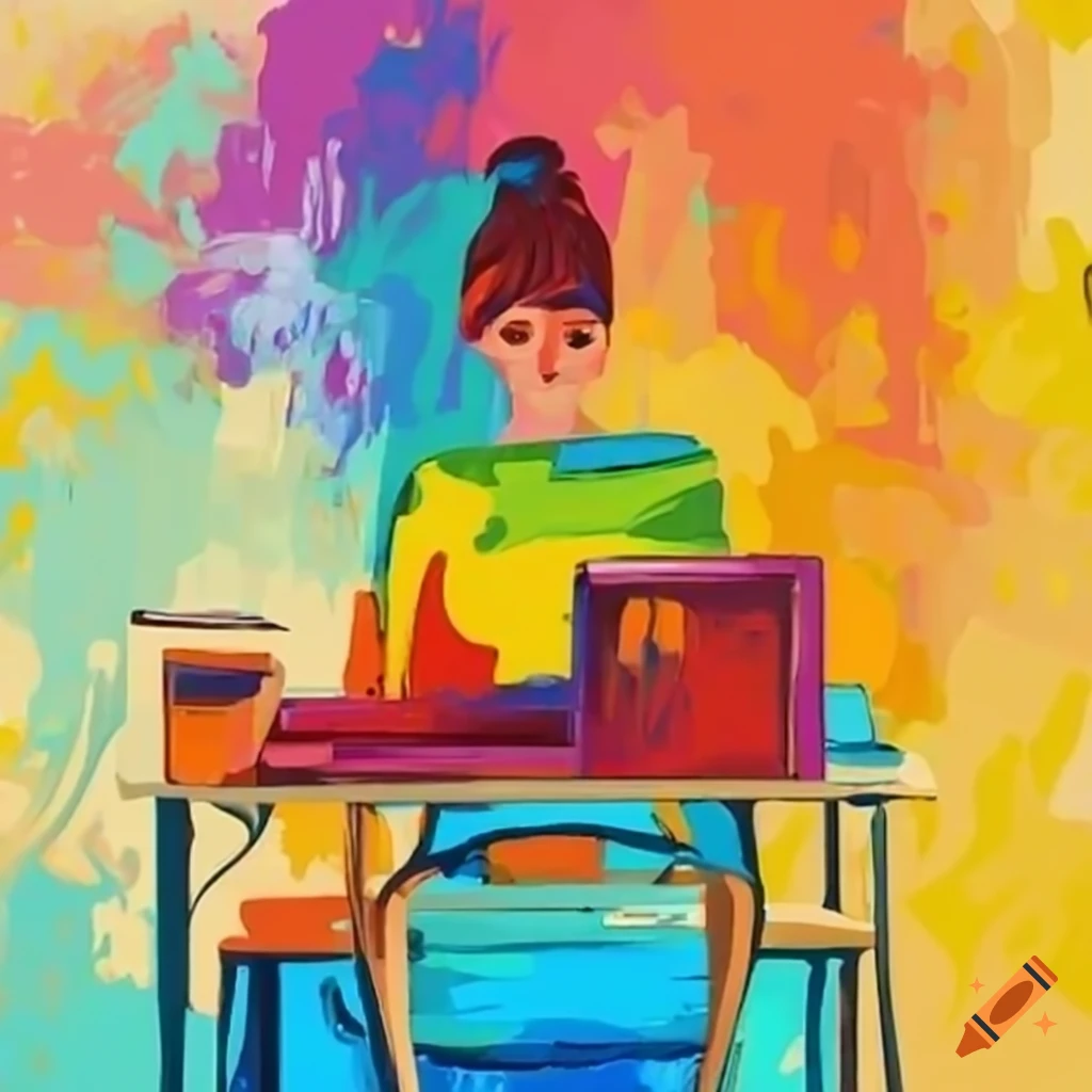Work from home, colorfull style