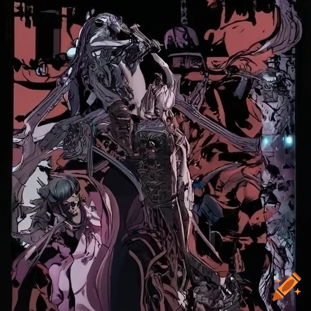 Hajime sorayama, comic book style, art deco, yoji shinkawa, gun ...