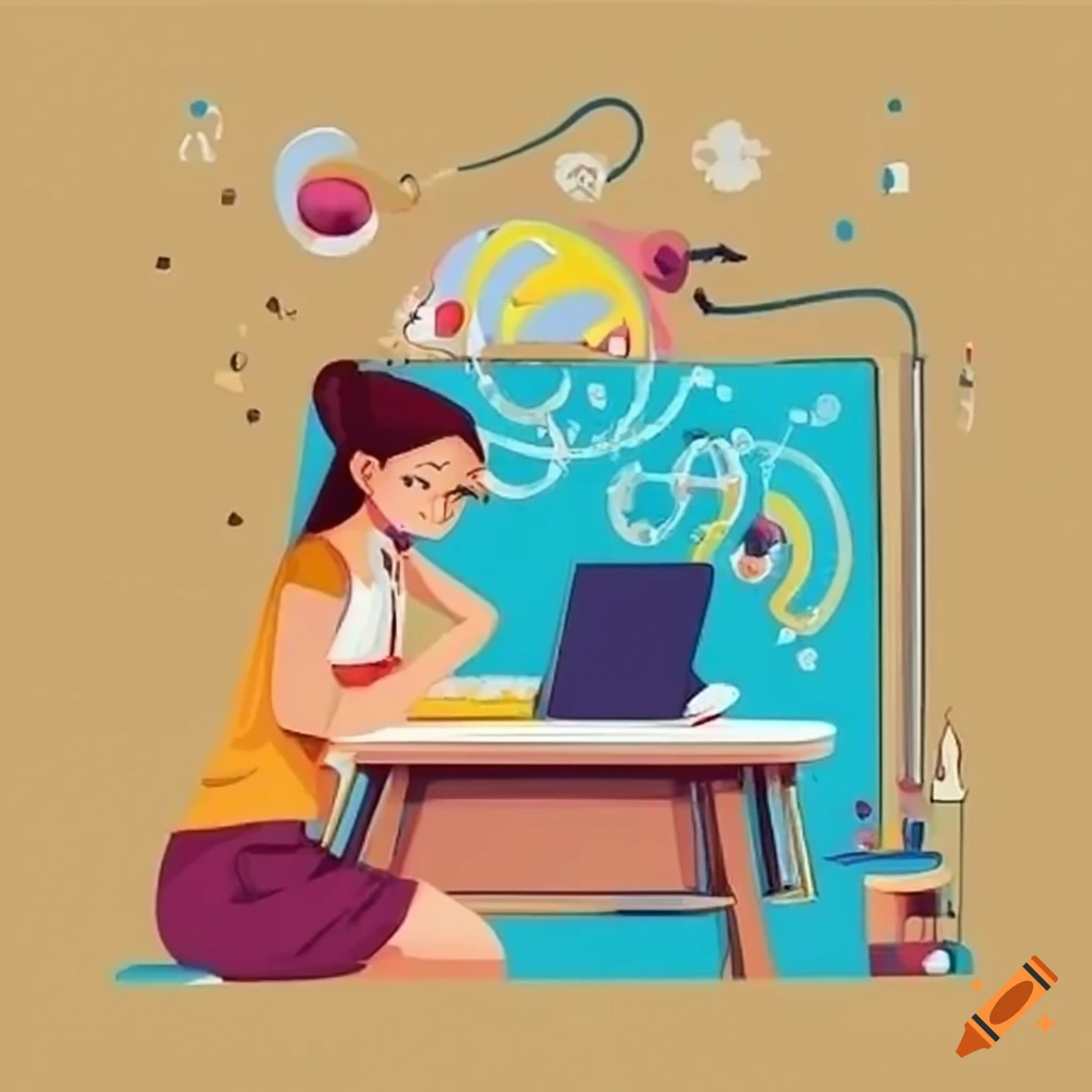 Draw a student thinking about research ideas