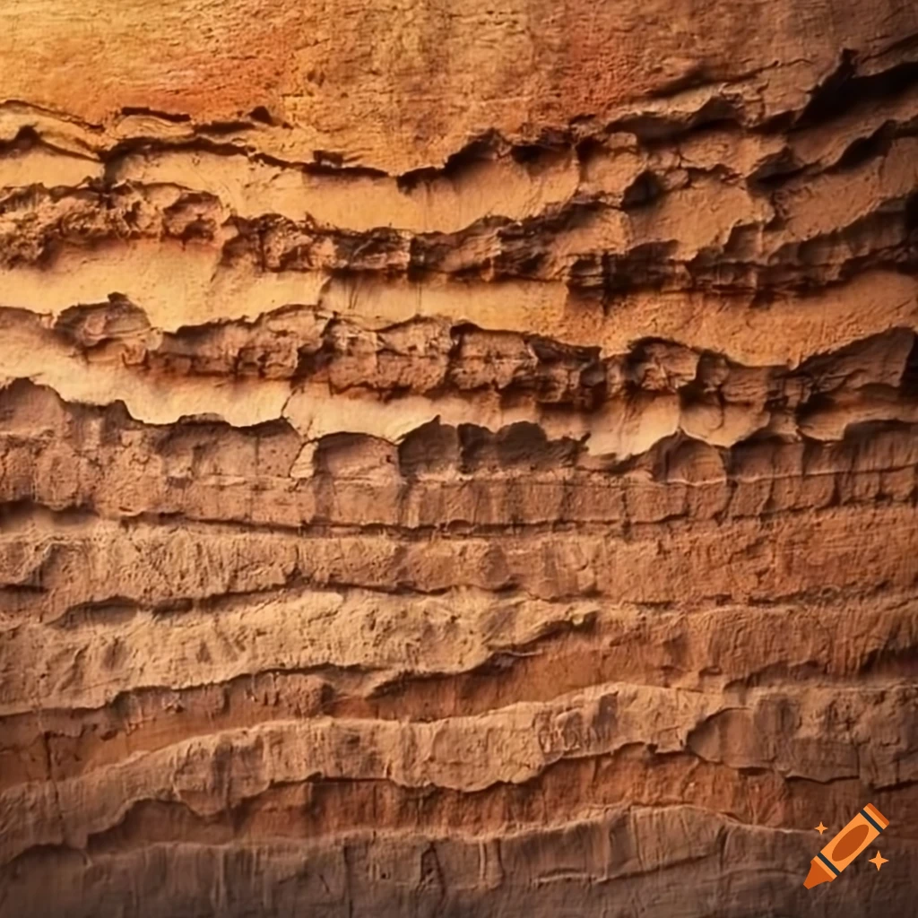 A realistic photo image of the texture of the cut of the excavation in ...