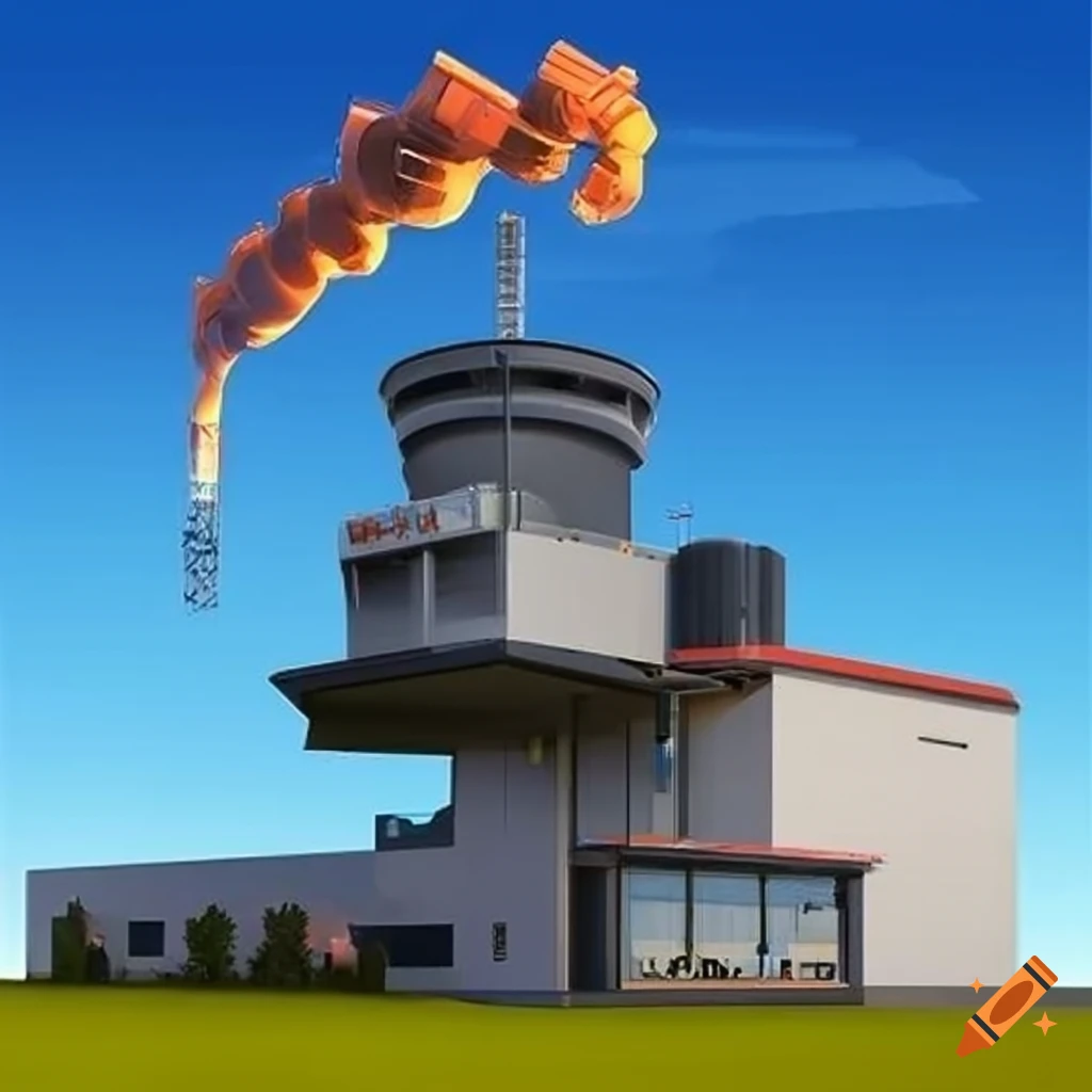 Control tower with 3 levels on factory on Craiyon