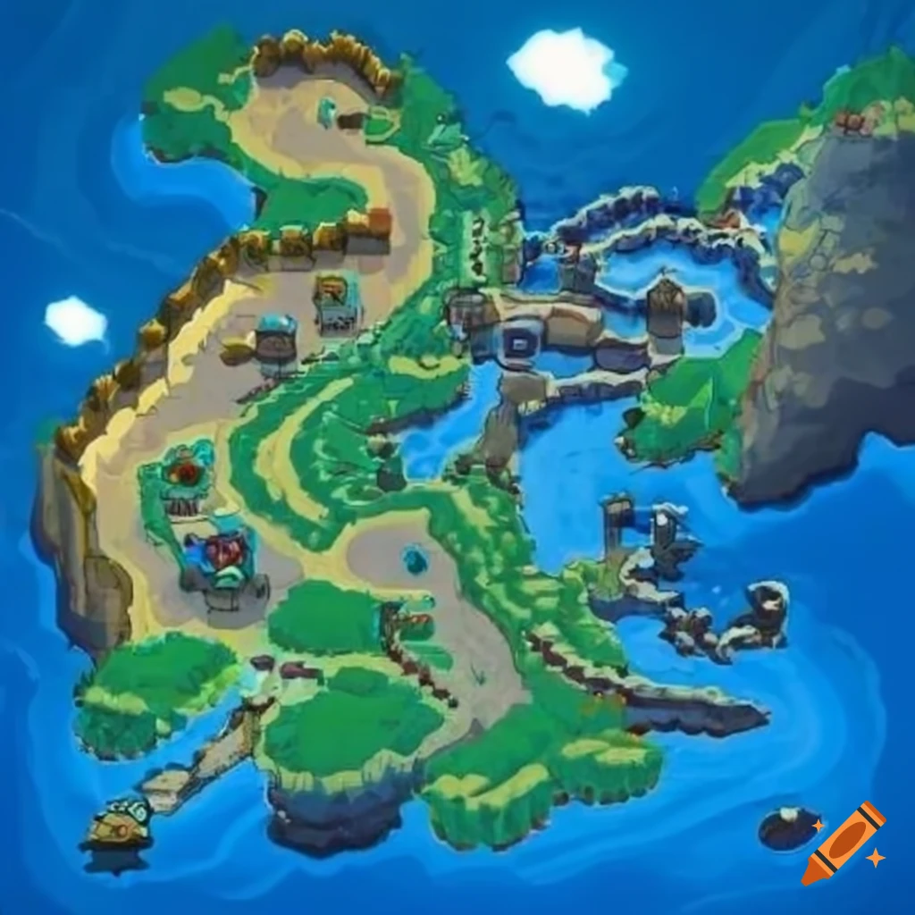 Pokemon region map on Craiyon