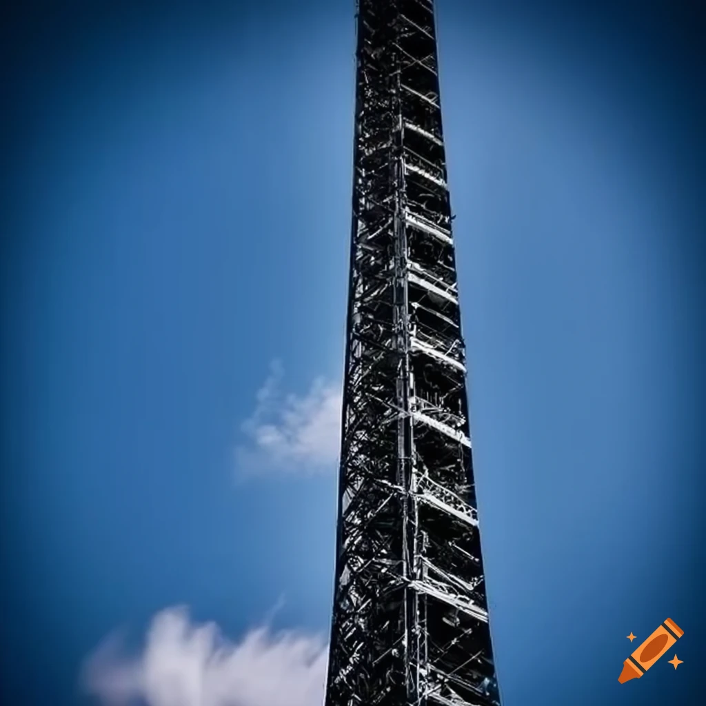 Tall thin high-tech tower with lots air vents on Craiyon