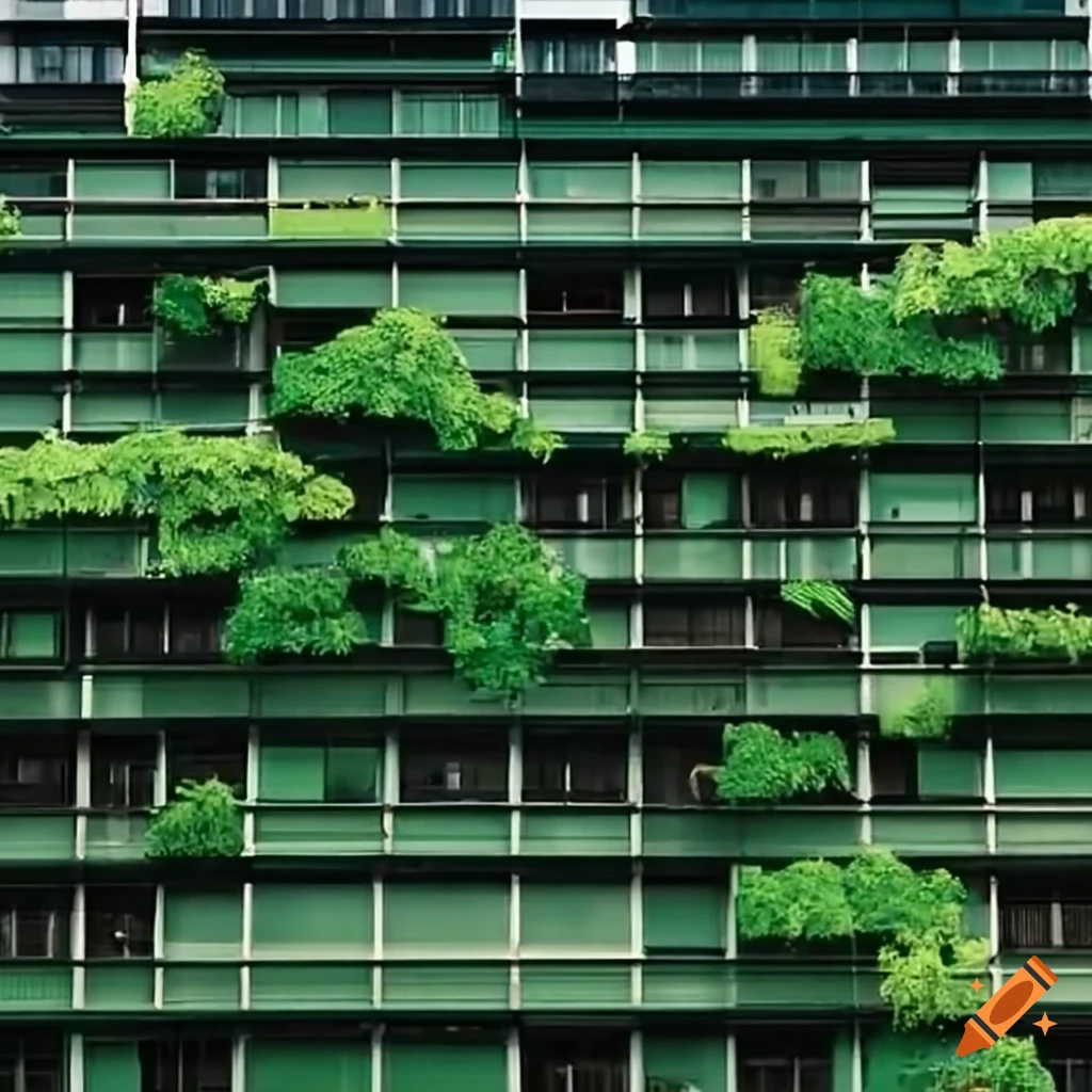 Green leaves on a milan building on Craiyon
