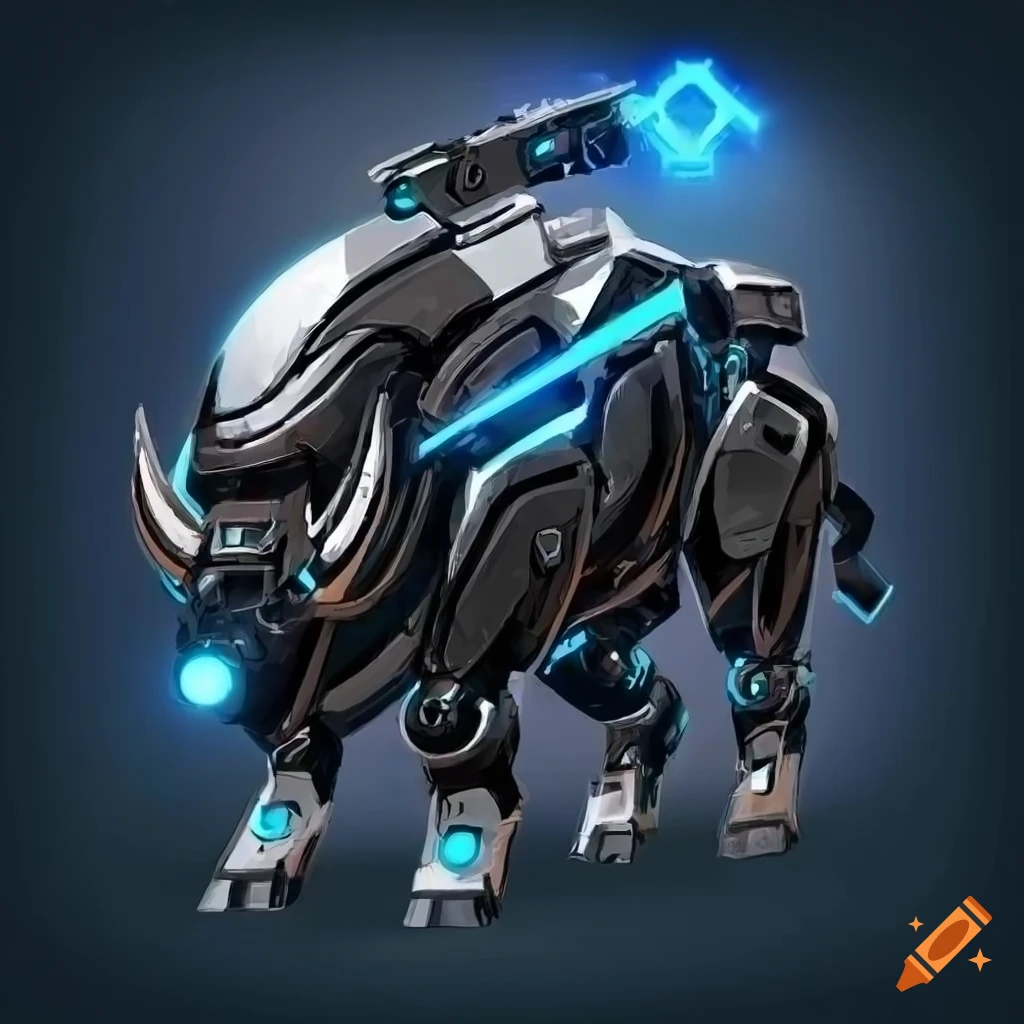 Boar robot, simplistic design, silvery chrome, futuristic, optimized ...
