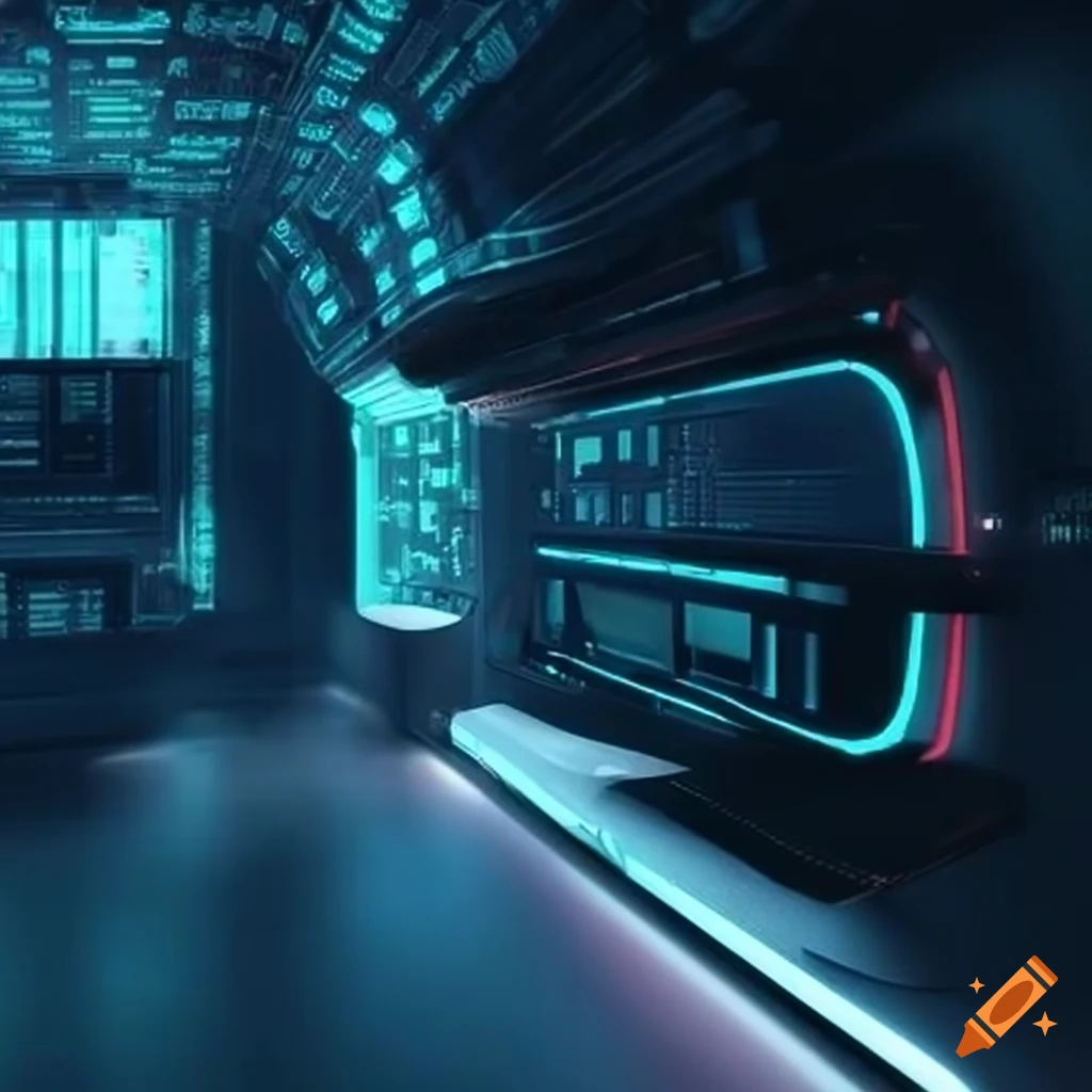 Wifi router futuristic cyber postmodern space