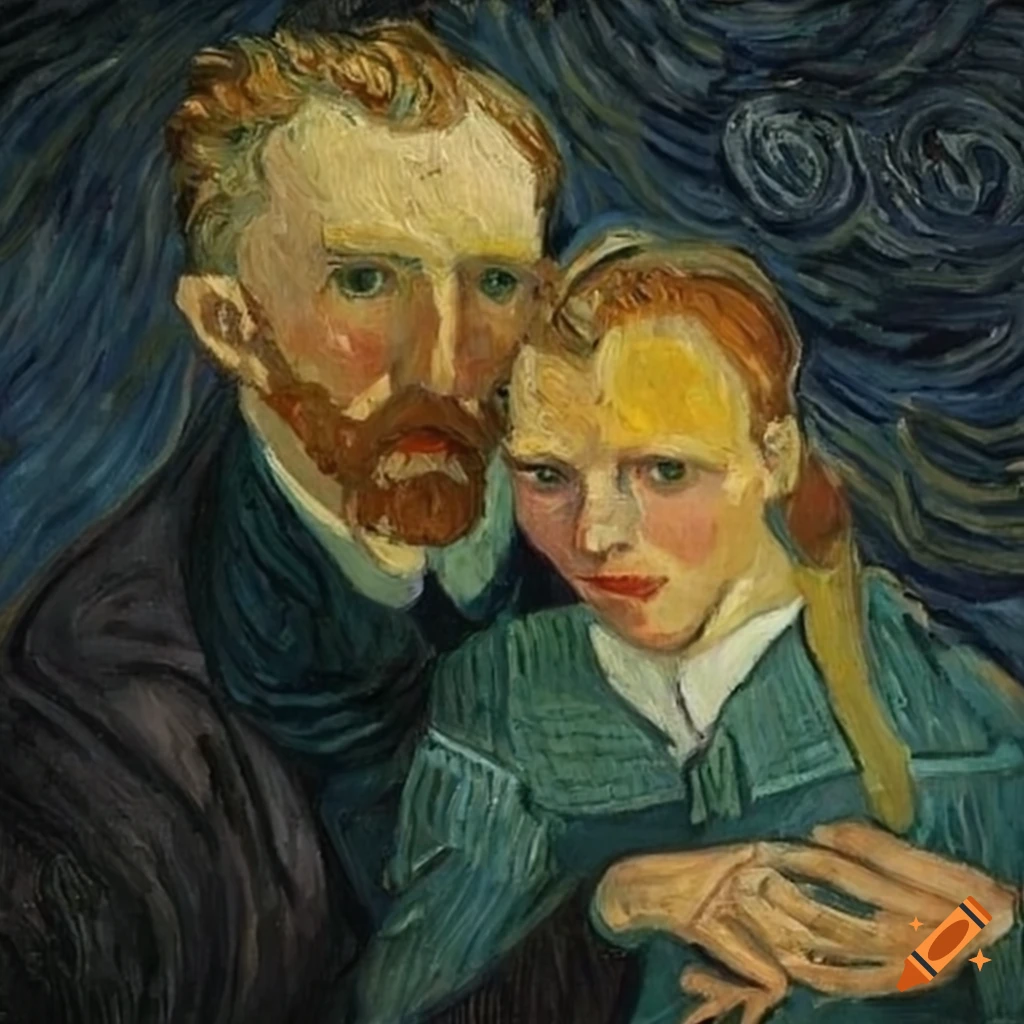 Van gogh's painting of a couple with a broken heart on Craiyon