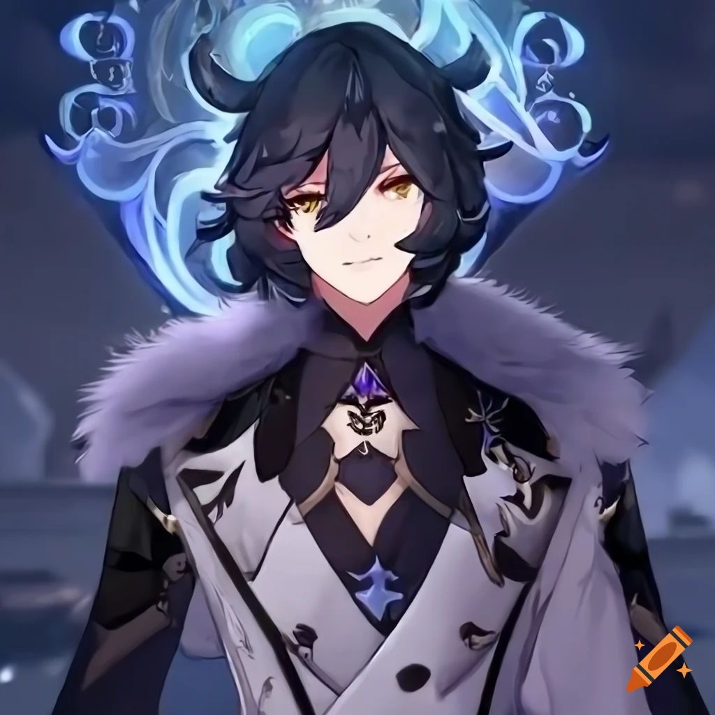 Genshin impact fatui harbinger with black hair with white streaks ...